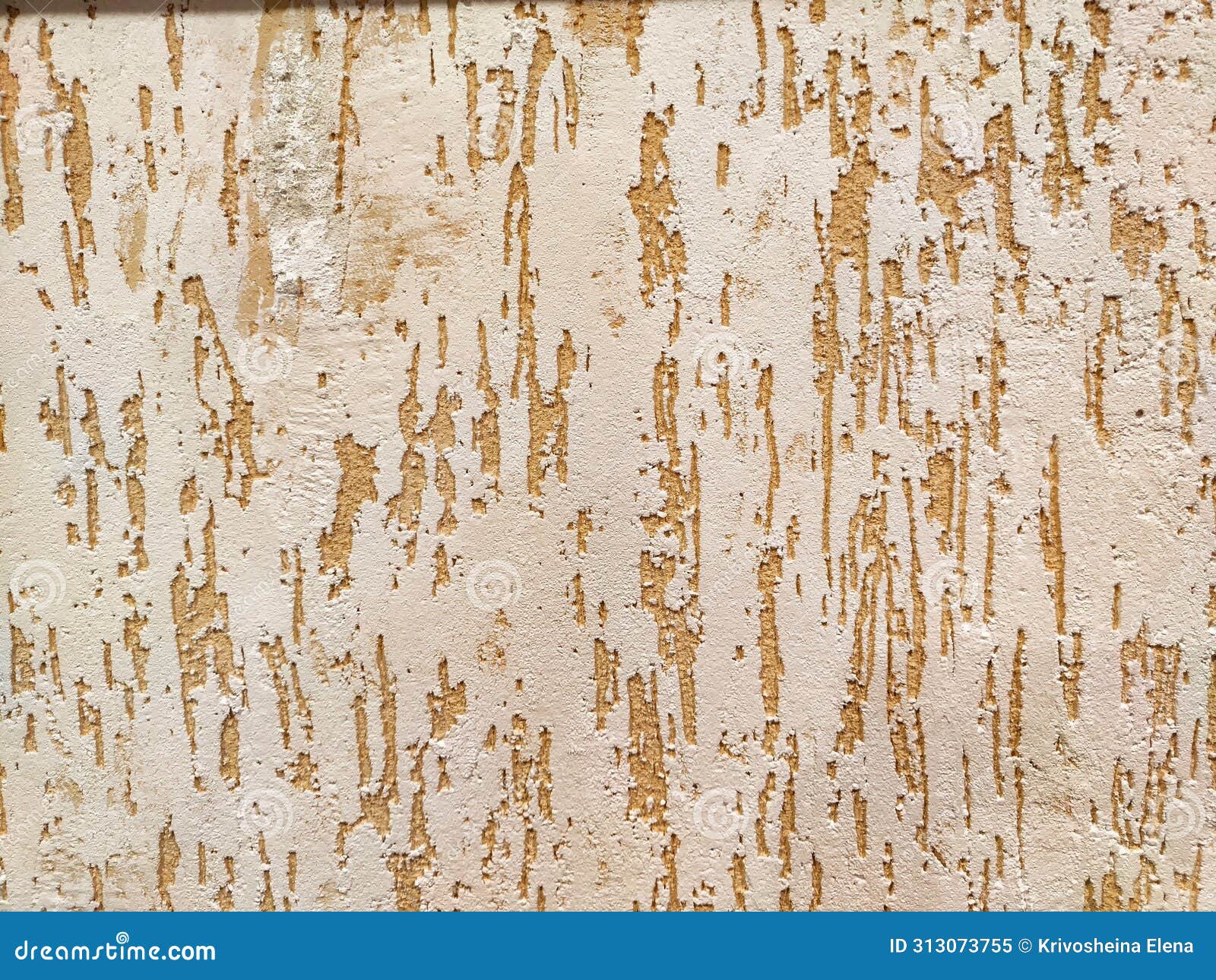 Peeling Beige Paint on a Rough Wall Texture. Weathered Wall with ...
