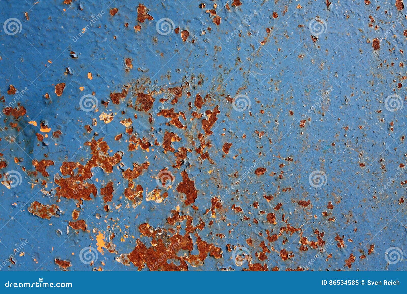 Peeling Blue Paint on Rusty Metal Surface Stock Image - Image of ...