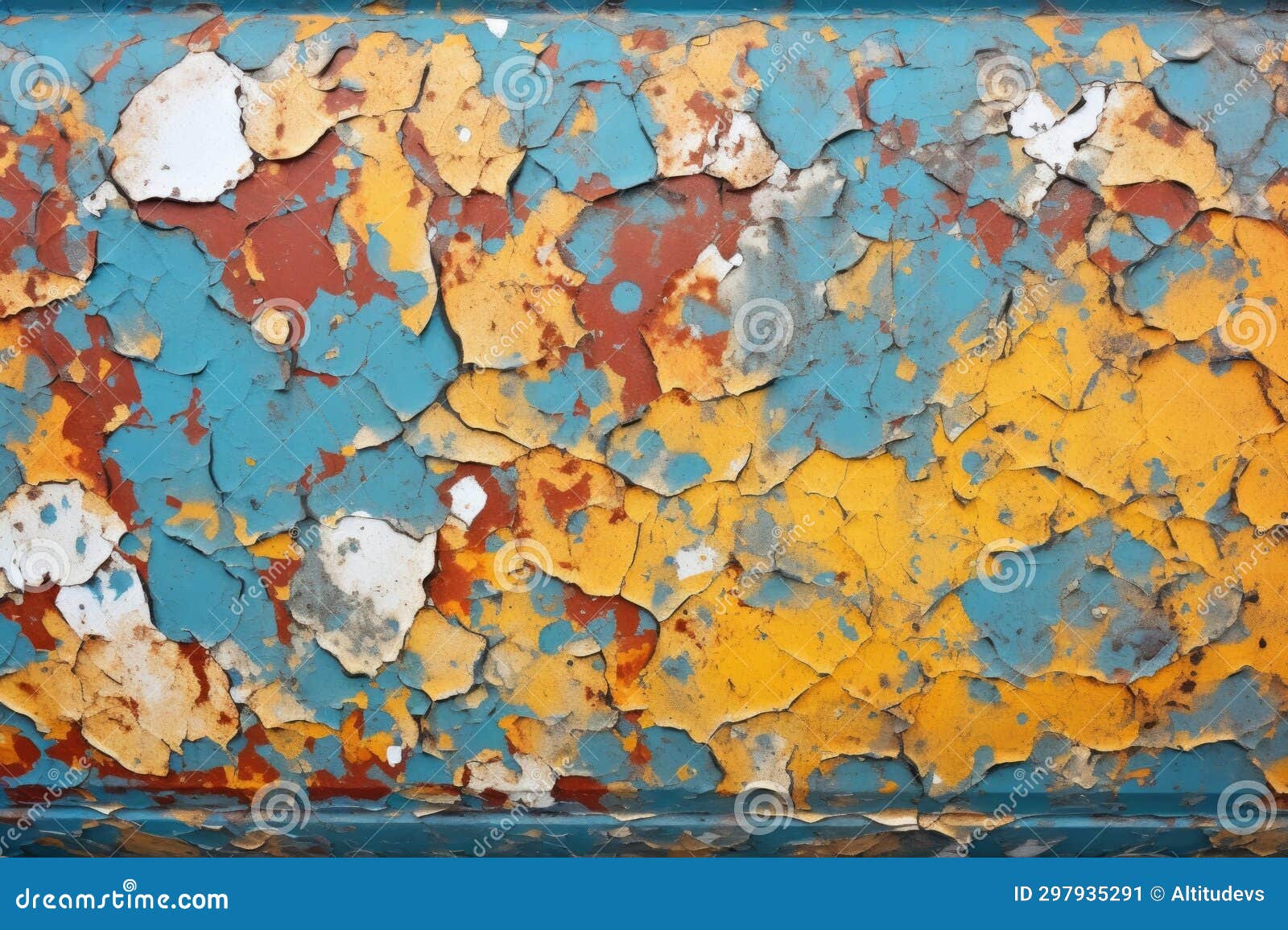 Peeling and Cracked Paint on a Rusty Bin Stock Image - Image of ...