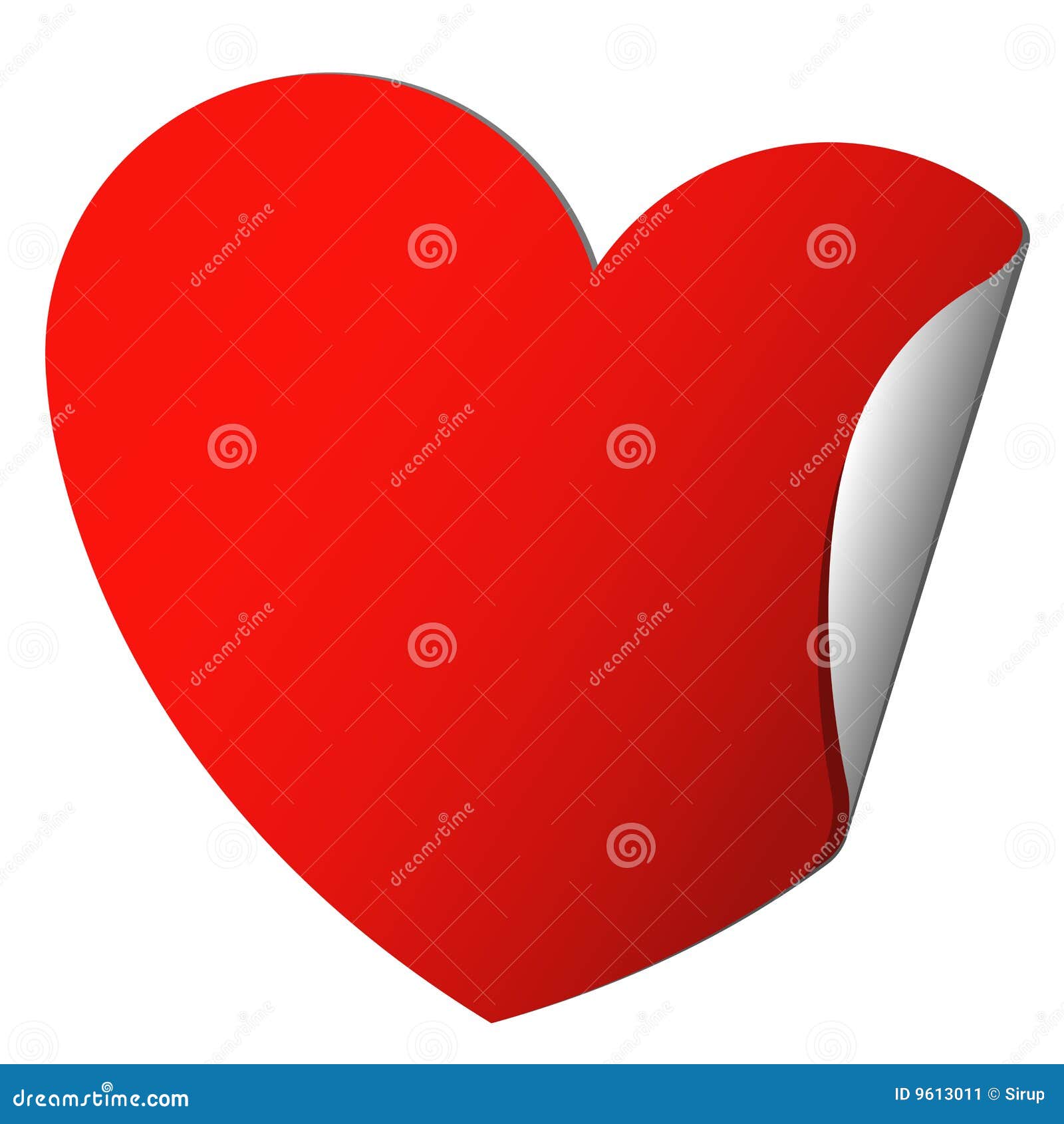 Peeling heart sticker stock vector. Illustration of sign - 9613011