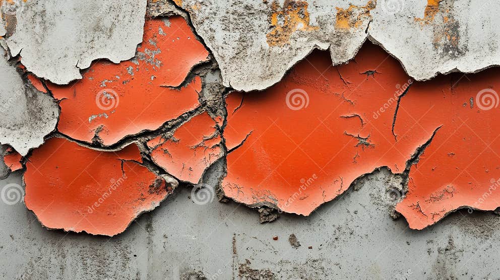 Peeling Layers of Weathered Red and Gray Paint on Aging Wall Surface ...
