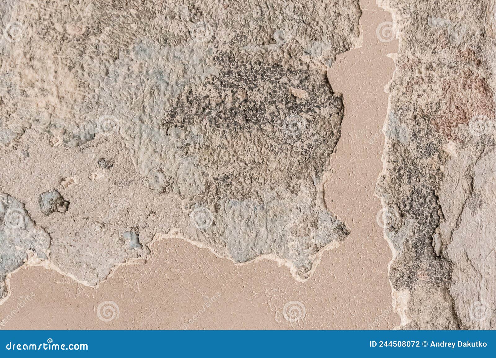 Peeling Old Plaster with Damaged Concrete Wall Cement Weathered Texture ...