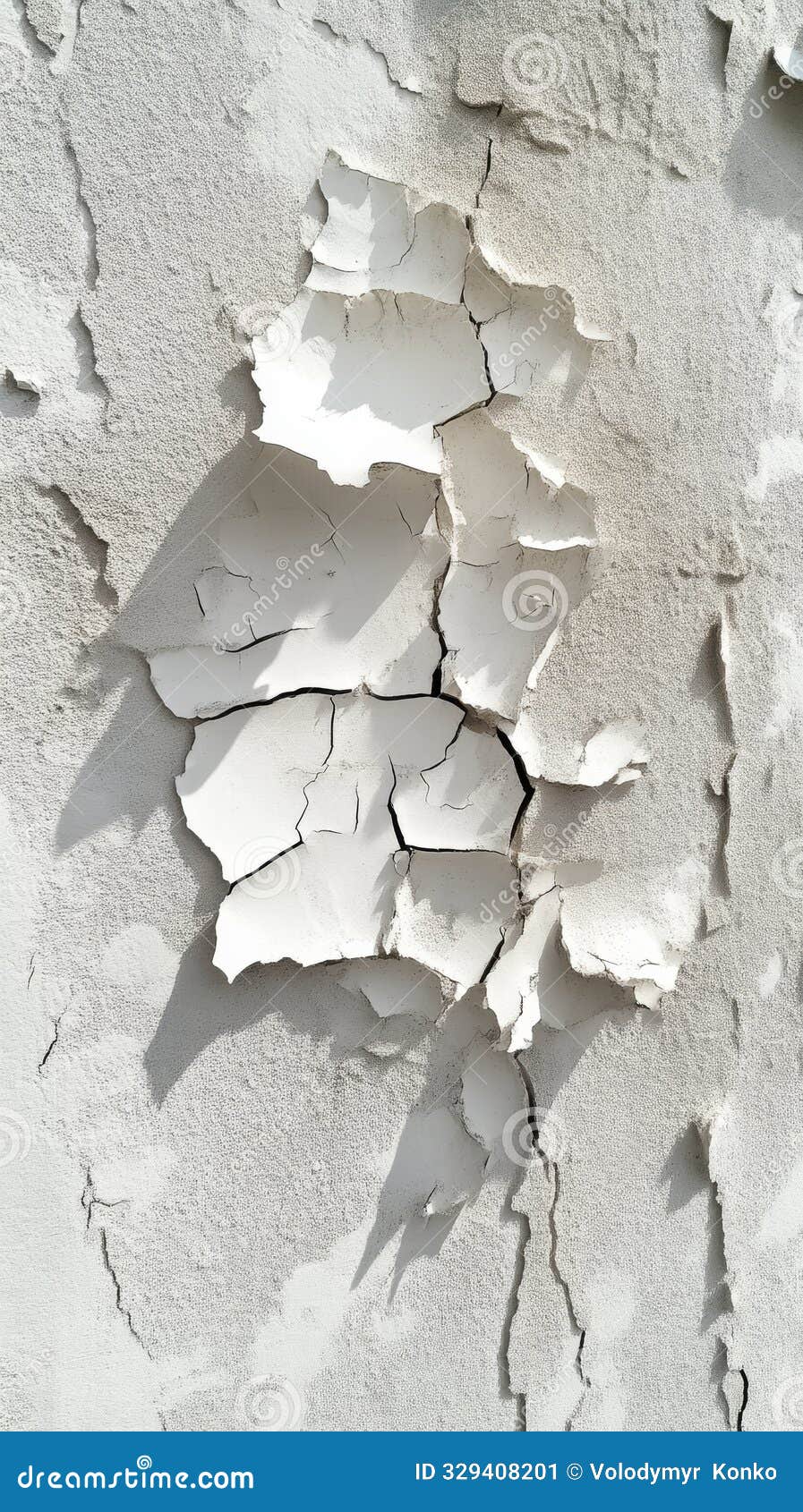 Peeling Paint on Cracked Wall Surface, Textured Close-up. Decay and ...