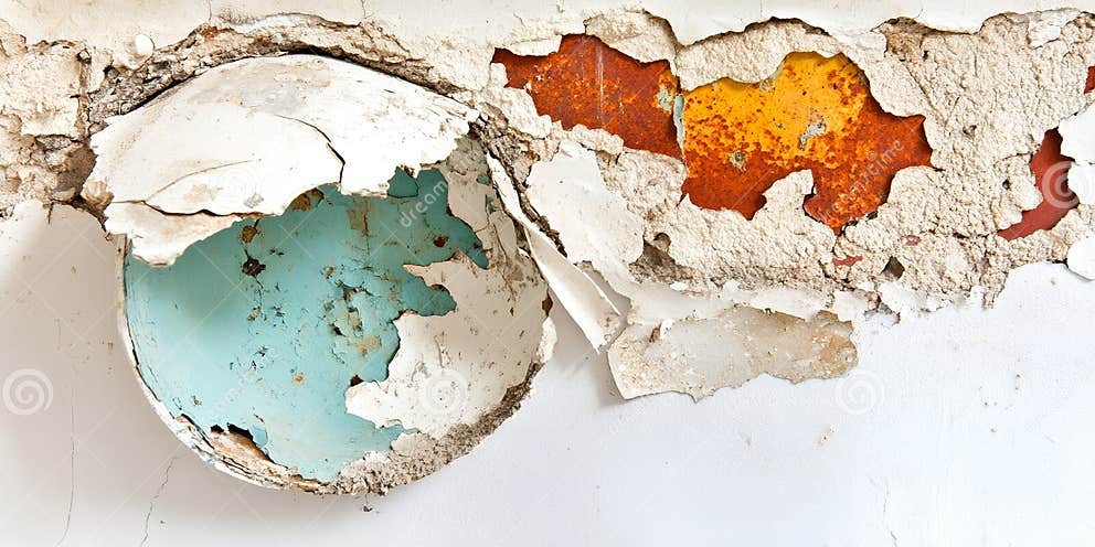 Peeling Paint Damaged Wall Texture Rustic Background Decaying Surface ...