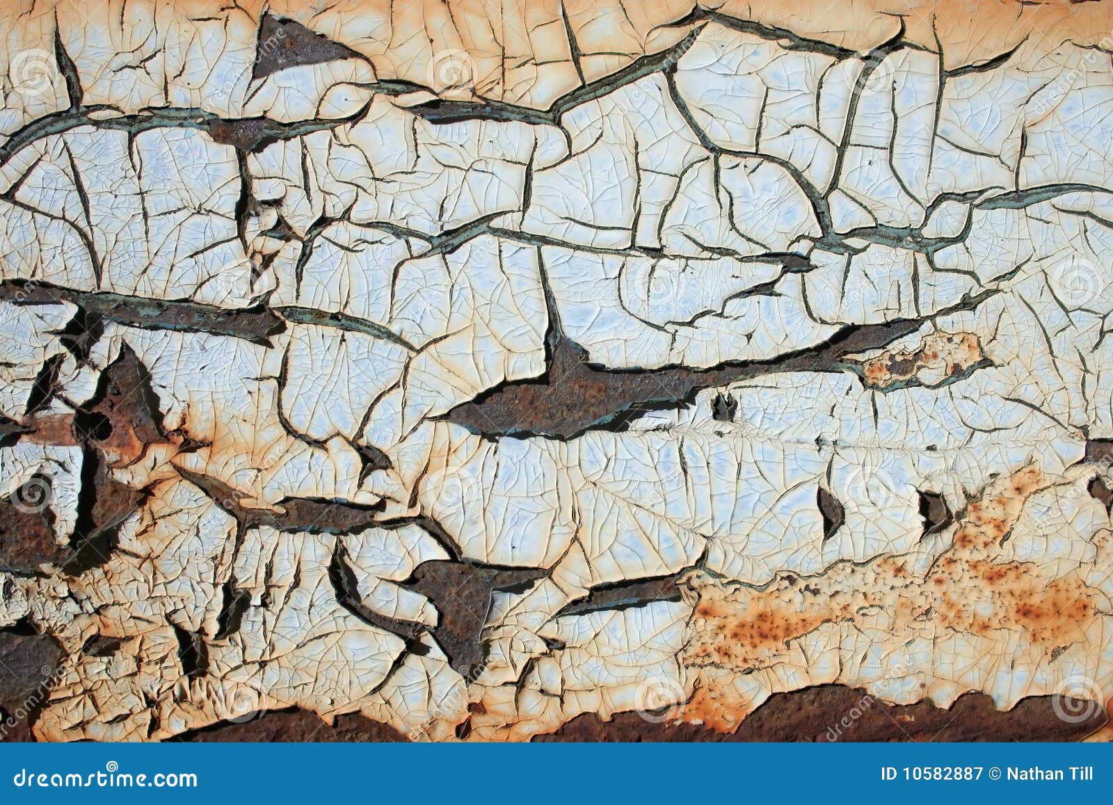Peeling Paint on Rusty Metal Stock Image - Image of horizontal, grunge ...