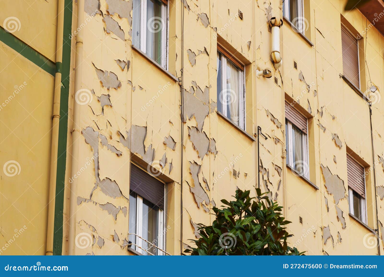 Peeling Paint on the Wall of a Residential Building Stock Photo - Image ...