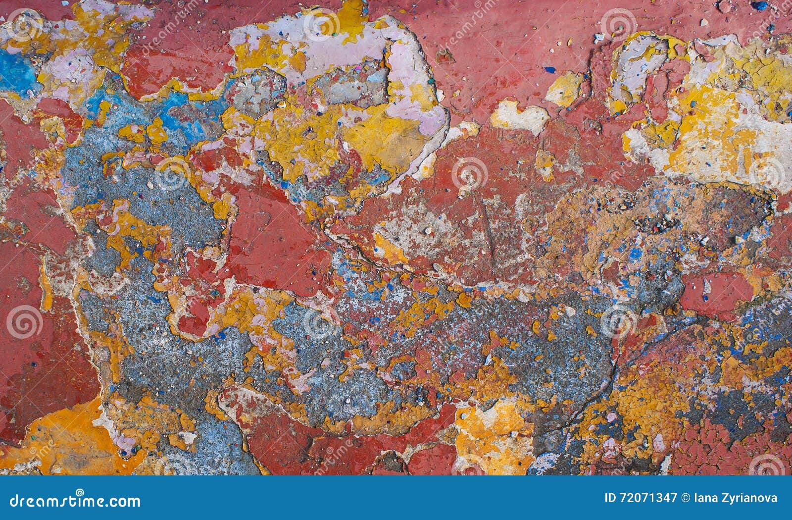 Peeling Paint on Wall Seamless Texture. Pattern of Rustic Blue Grunge ...