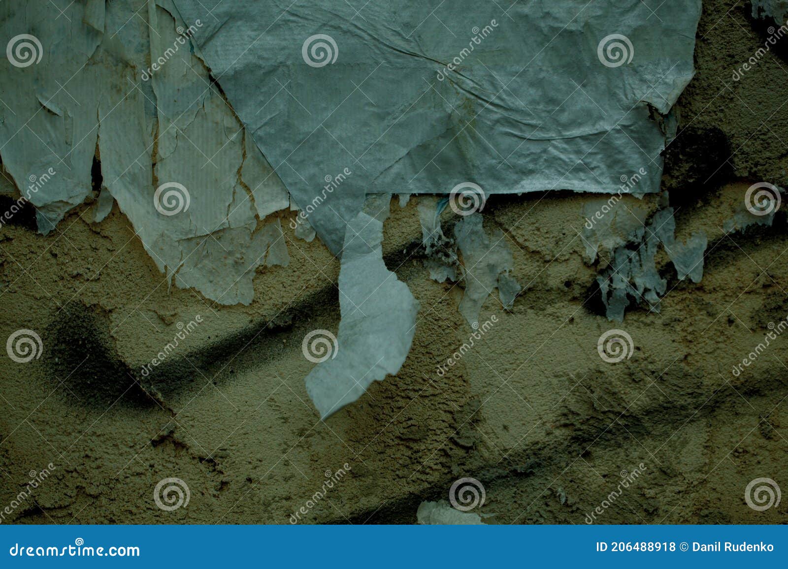 Peeling Paper and Plaster on a Grunge Damp Wall Stock Photo - Image of ...