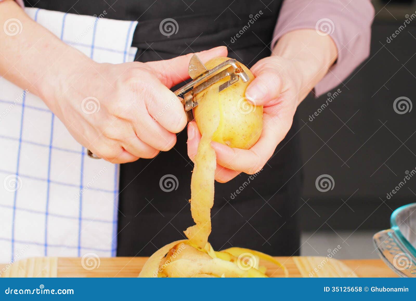 Peeling Potato stock photo. Image of background, cuttingboard - 35125658