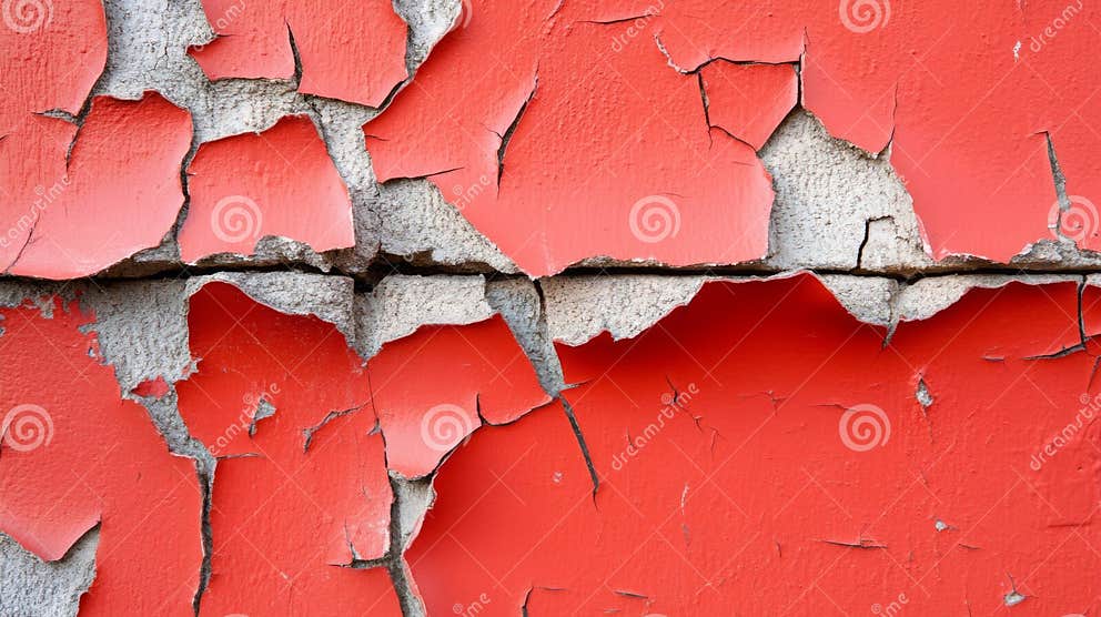 Peeling Red Paint Reveals Aged Wall Texture Stock Illustration ...