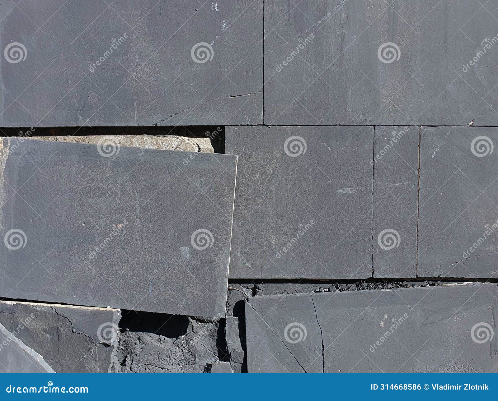 Peeling Tiles on the Wall of a Building on the Street Stock Photo ...