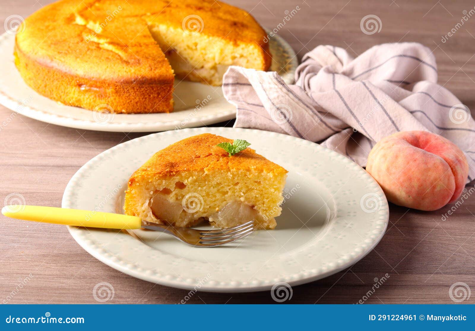 Peento or donut peach cake stock image. Image of donut - 291224961