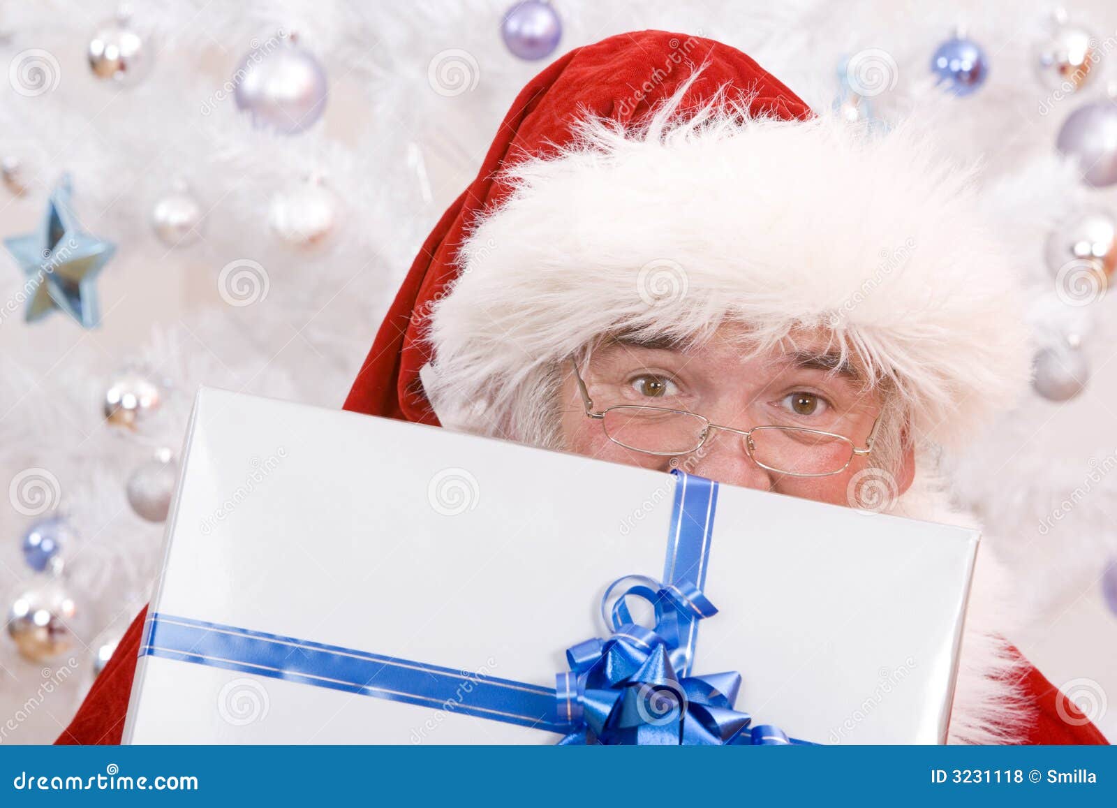 A peeping Santa stock photo. Image of december, giving - 3231118