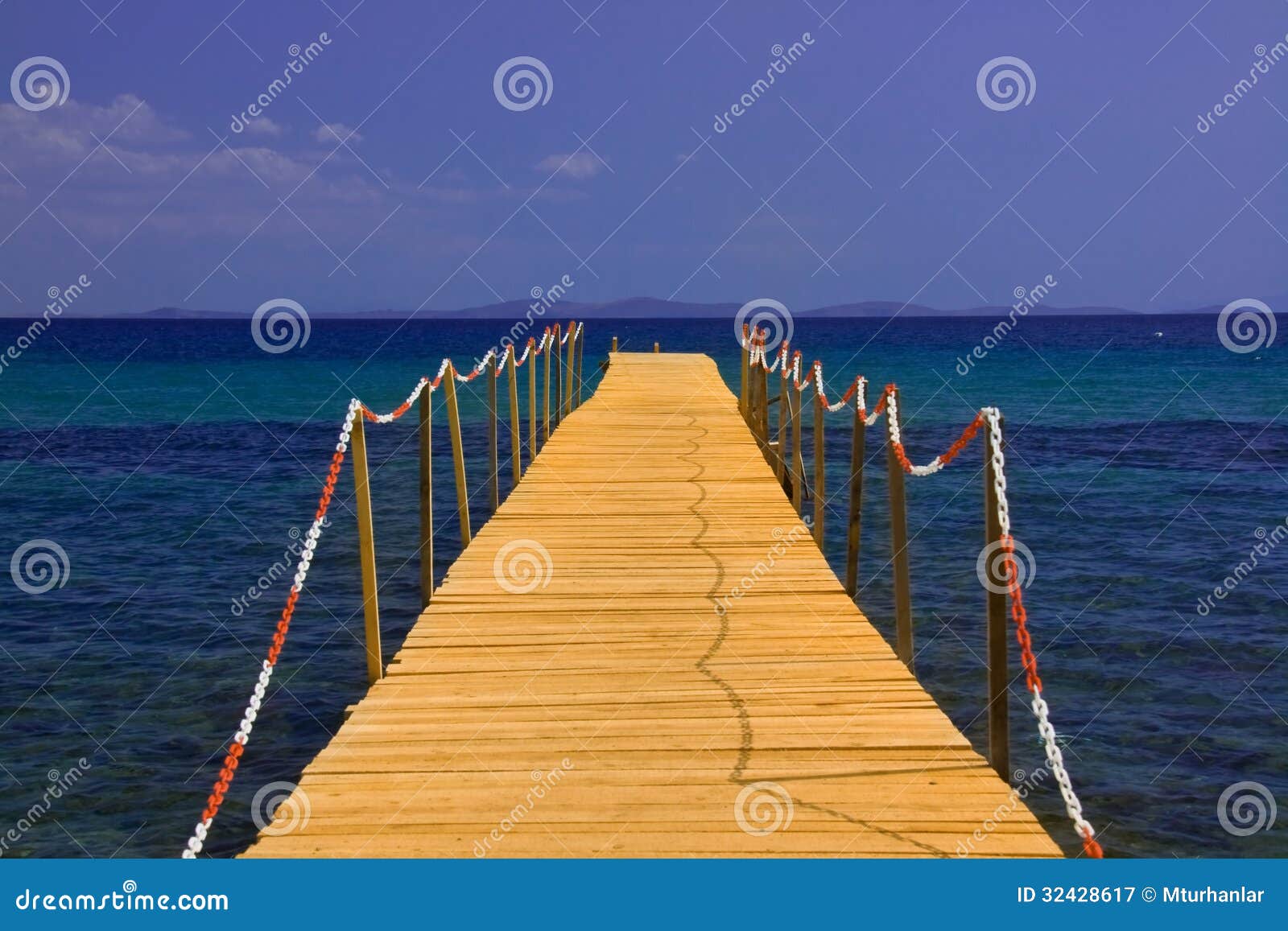 Pier on Blue Sea with Blue Sky Stock Image - Image of beautiful, peer ...