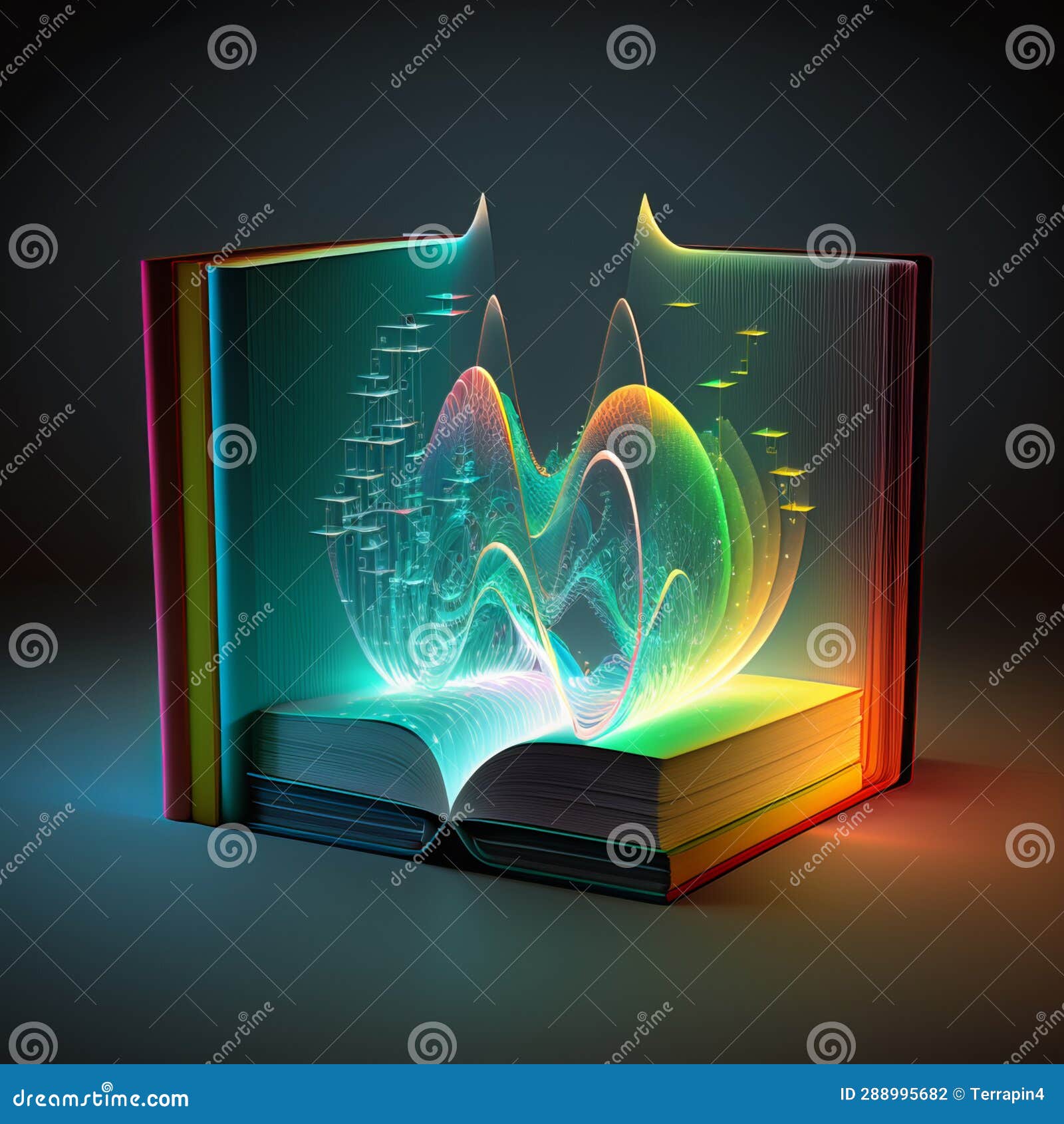 A High-tech Book Containing Holographic Data. Knowledge is Power. Stock ...