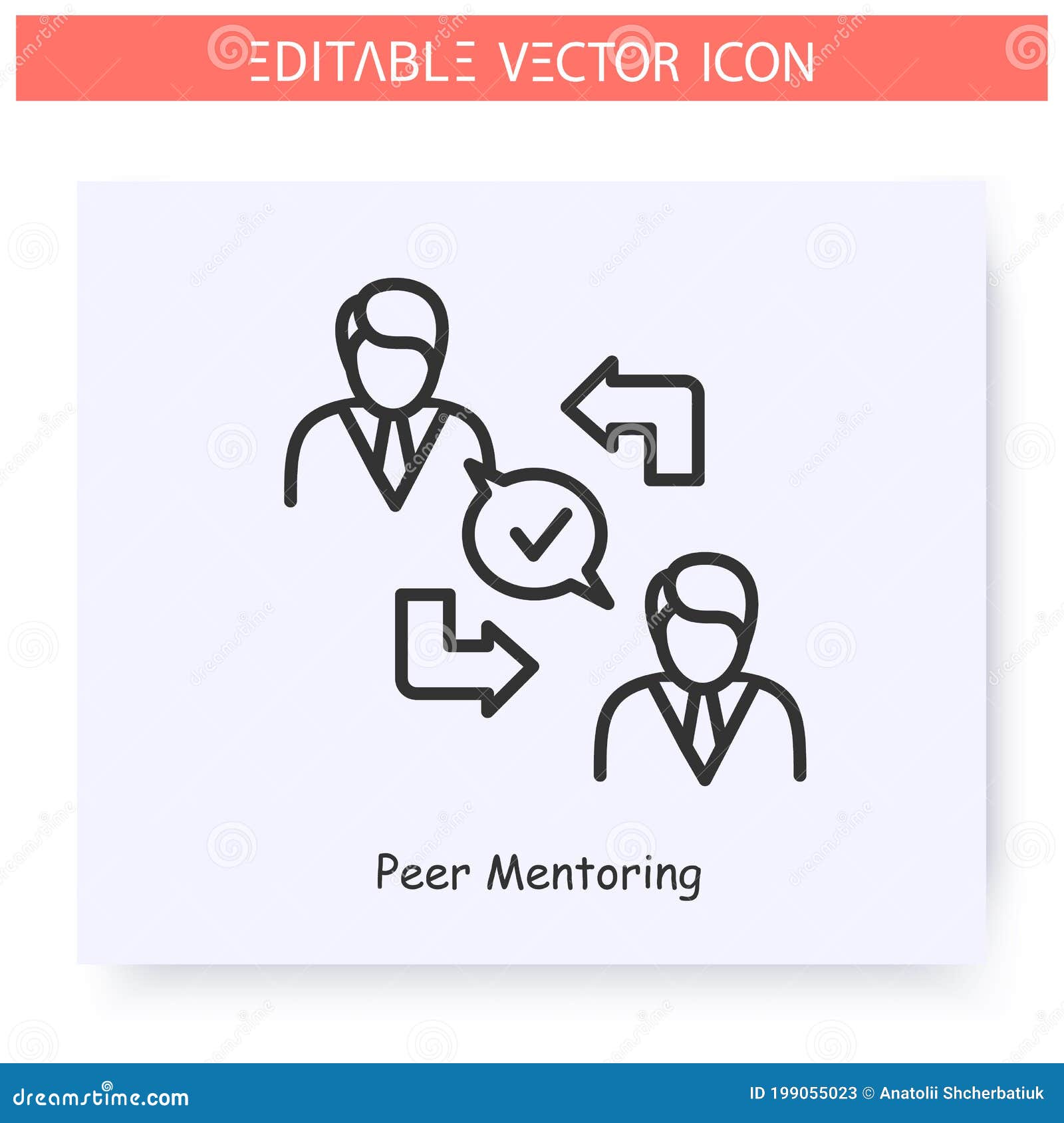 Peer Mentoring Line Icon. Editable Illustartion Stock Vector ... Peer Mentoring Line Icon. Editable Illustartion Stock Vector ...