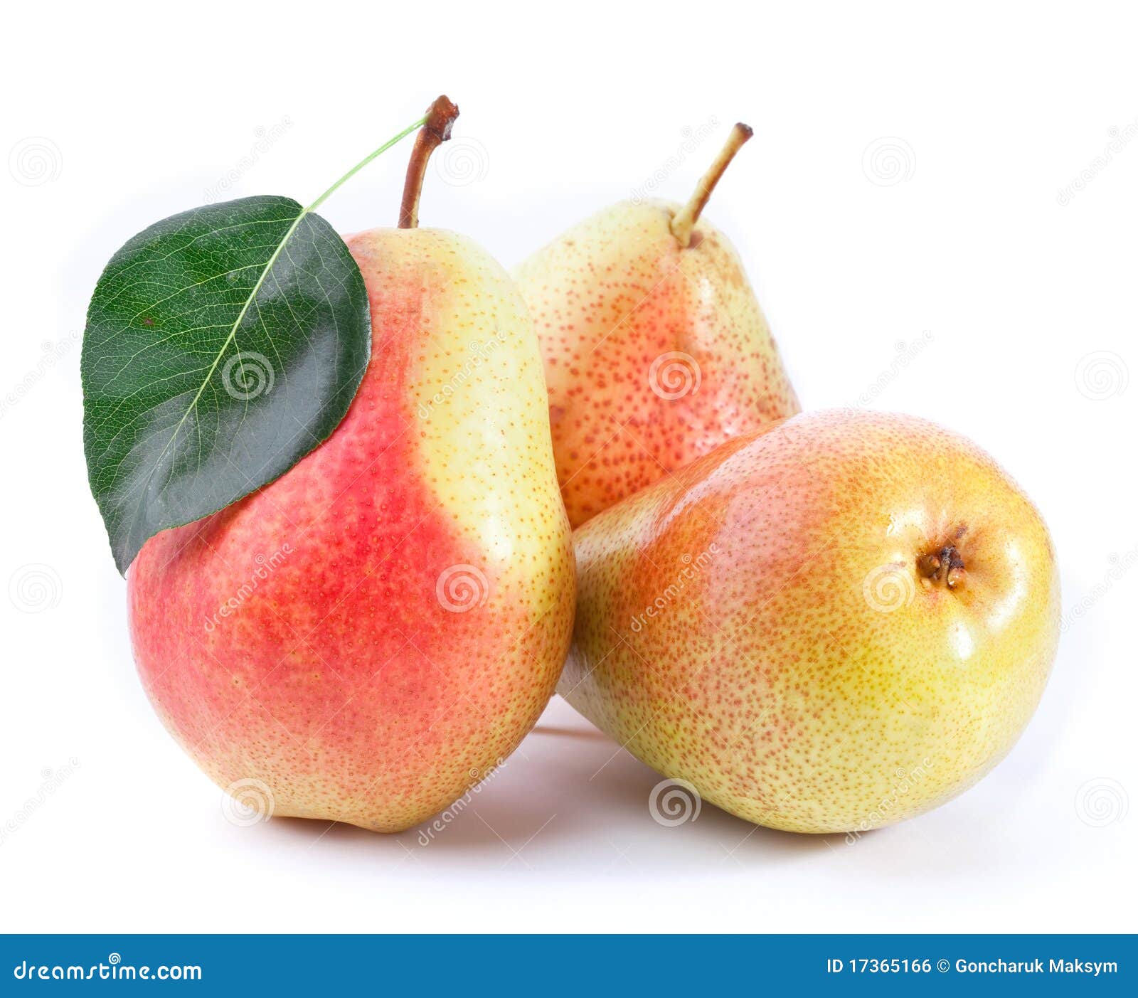 Peer Op Een Witte Achtergrond Met Bladeren Stock Foto - Image of ...