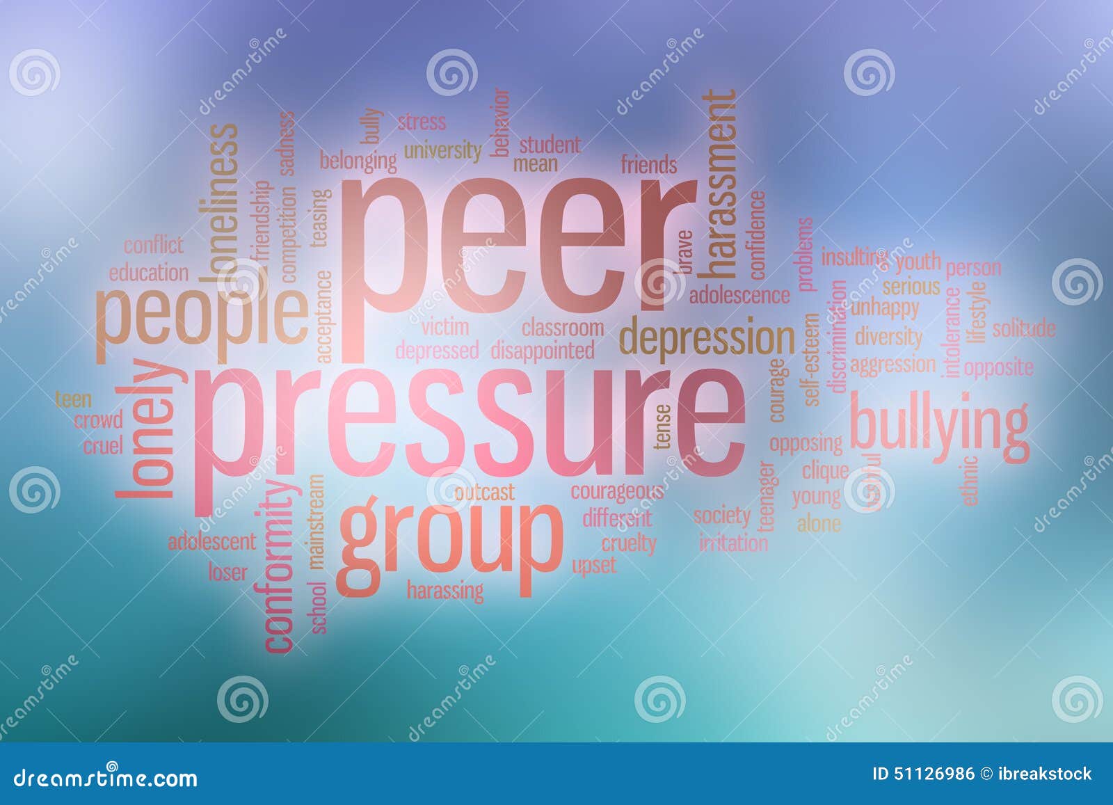 Peer Pressure Word Cloud with Abstract Background Stock Photo - Image ...