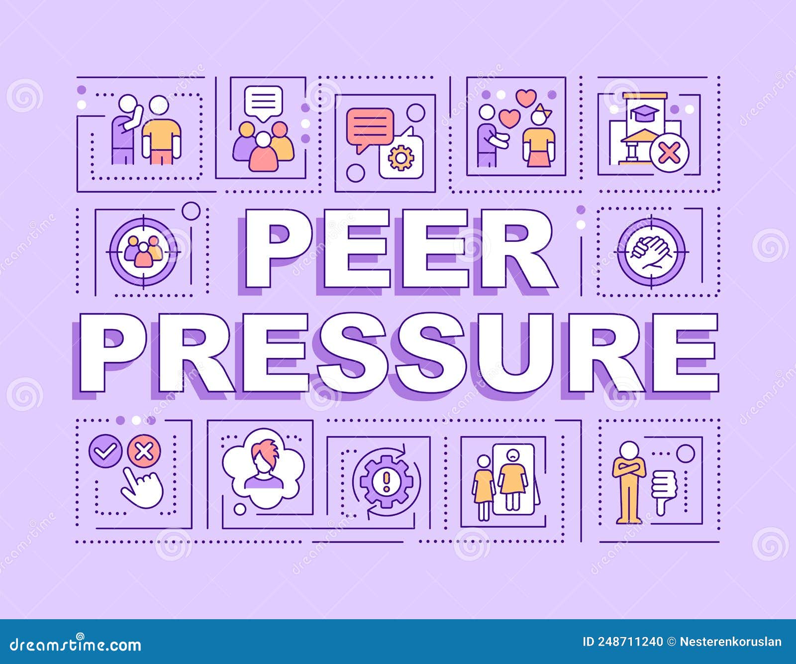 Peer Pressure Word Concepts Purple Banner Vector Illustration ... Peer Pressure Word Concepts Purple Banner Vector Illustration ...
