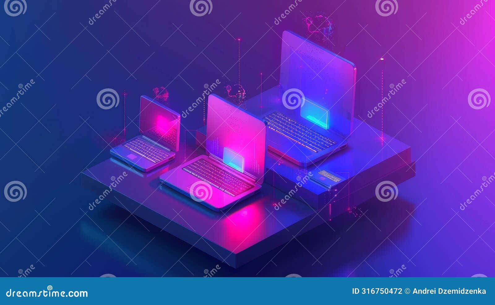 A Peer To Peer Computer Network Isometric Landing Page. P2P Internet ...