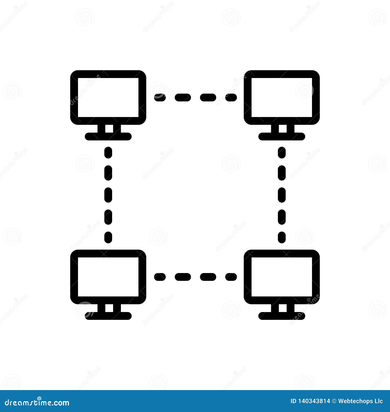 Black Line Icon for Peer To Peer, Symbol and Pressure Stock ...