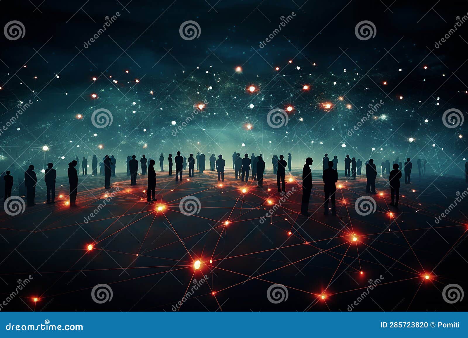 Peer To Peer Network Background in Blue Tones, Generative AI Stock ...