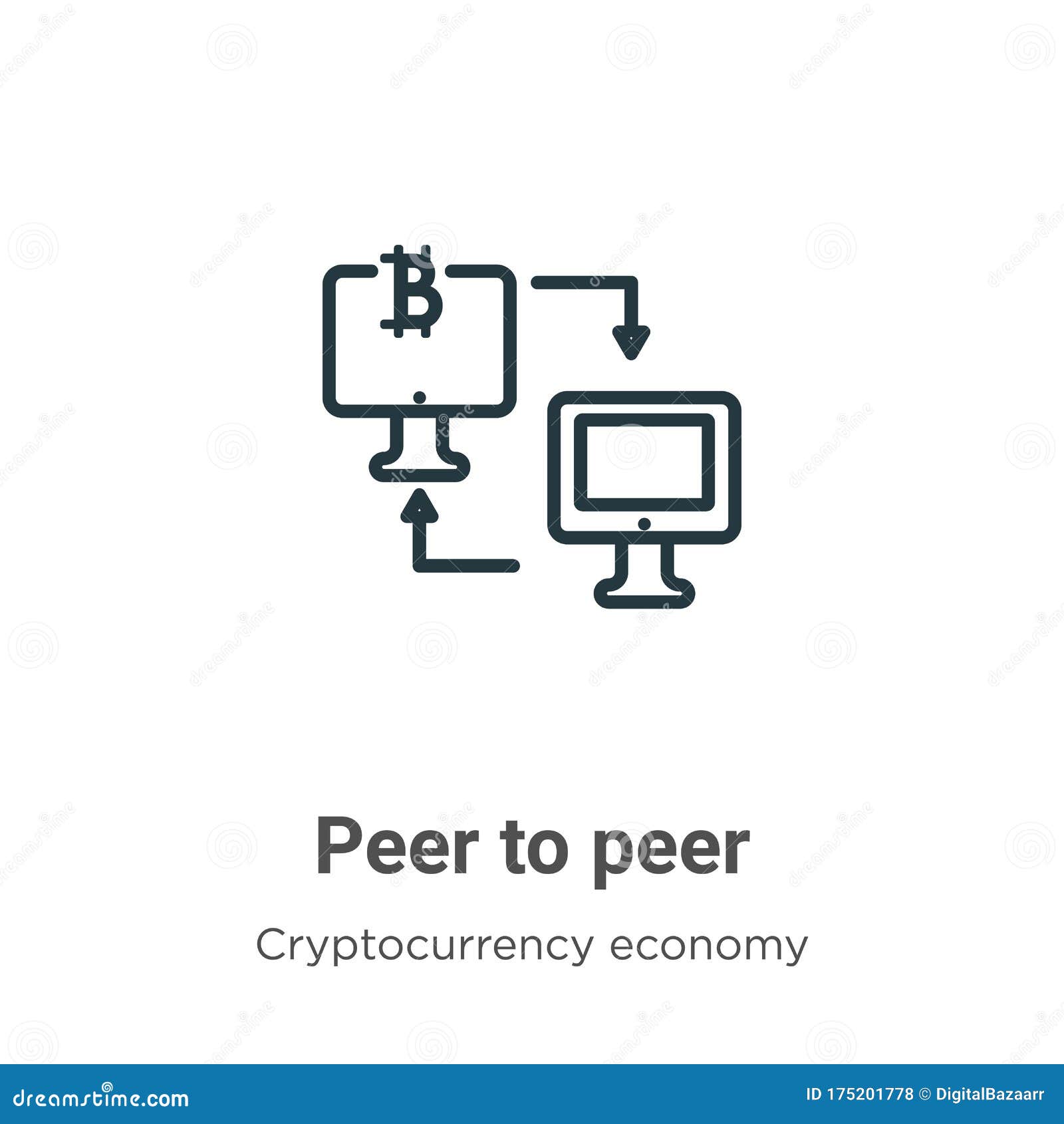Peer To Peer Outline Vector Icon. Thin Line Black Peer To Peer Icon ...