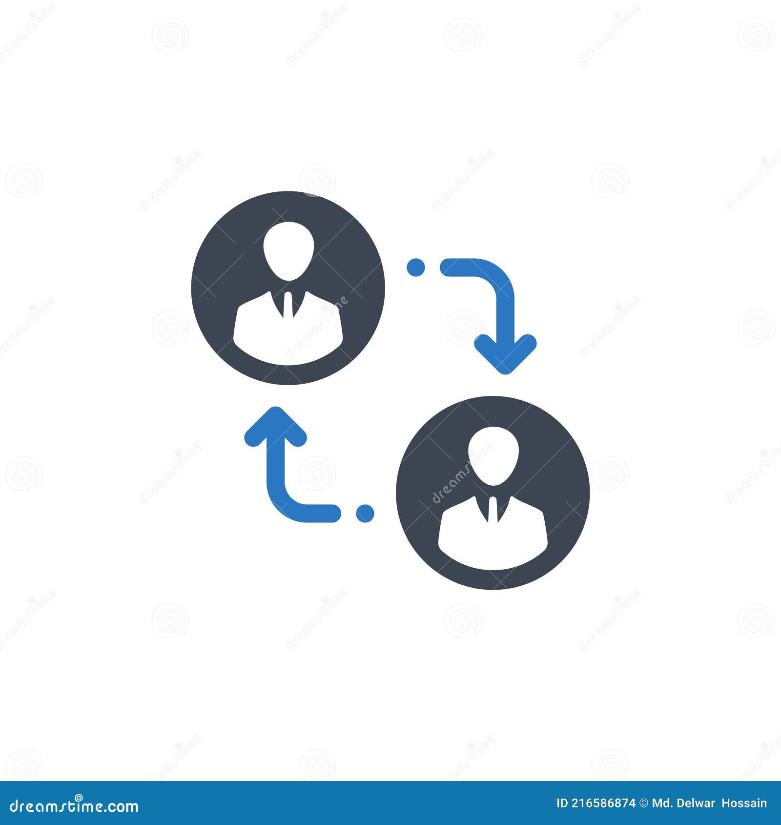 Peer to peer icon stock vector. Illustration of network - 216586874