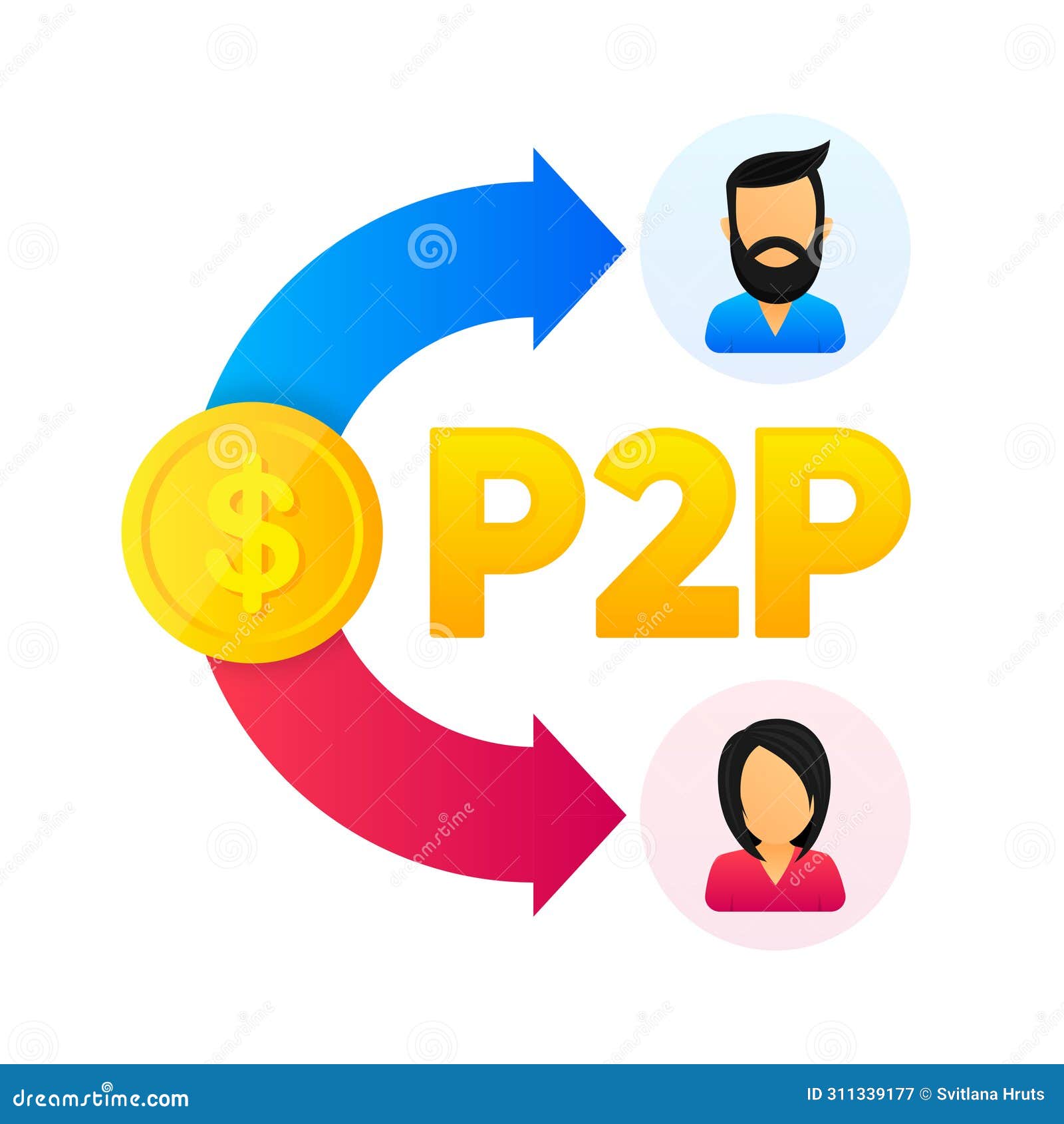 Peer To Peer Trading. P2P Lending. Cryptocurrency. Virtual Transaction ...