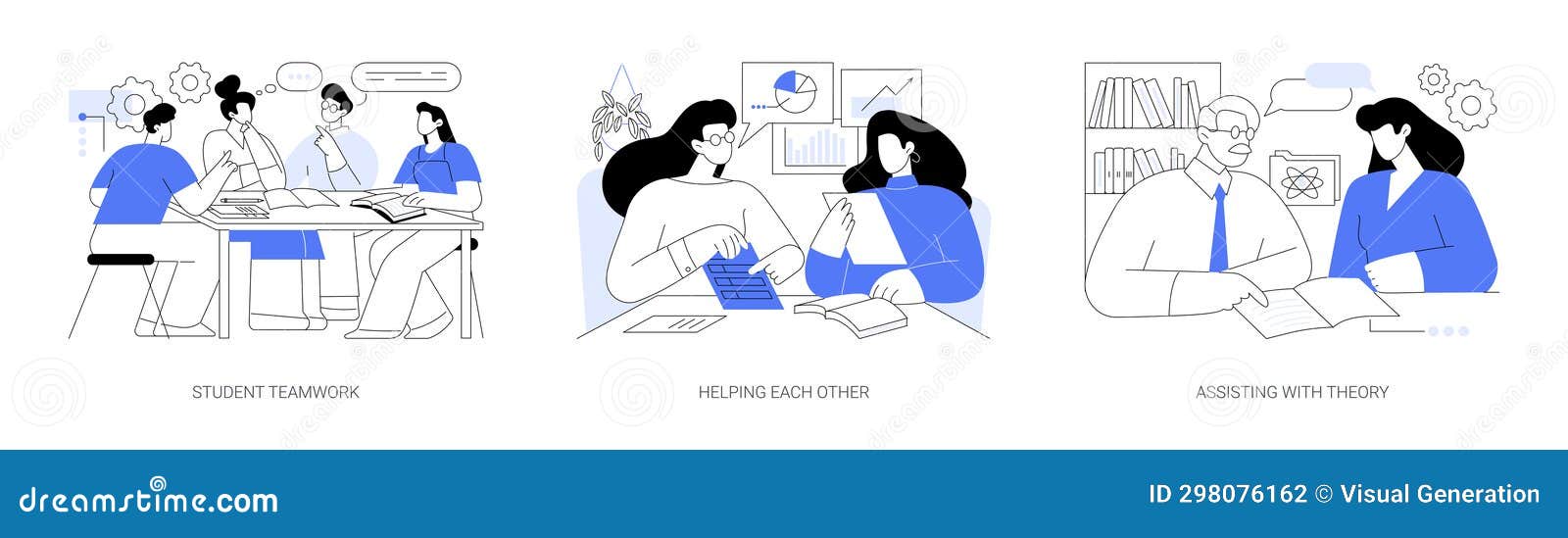 Peer Tutoring Isolated Cartoon Vector Illustrations Se Stock ...