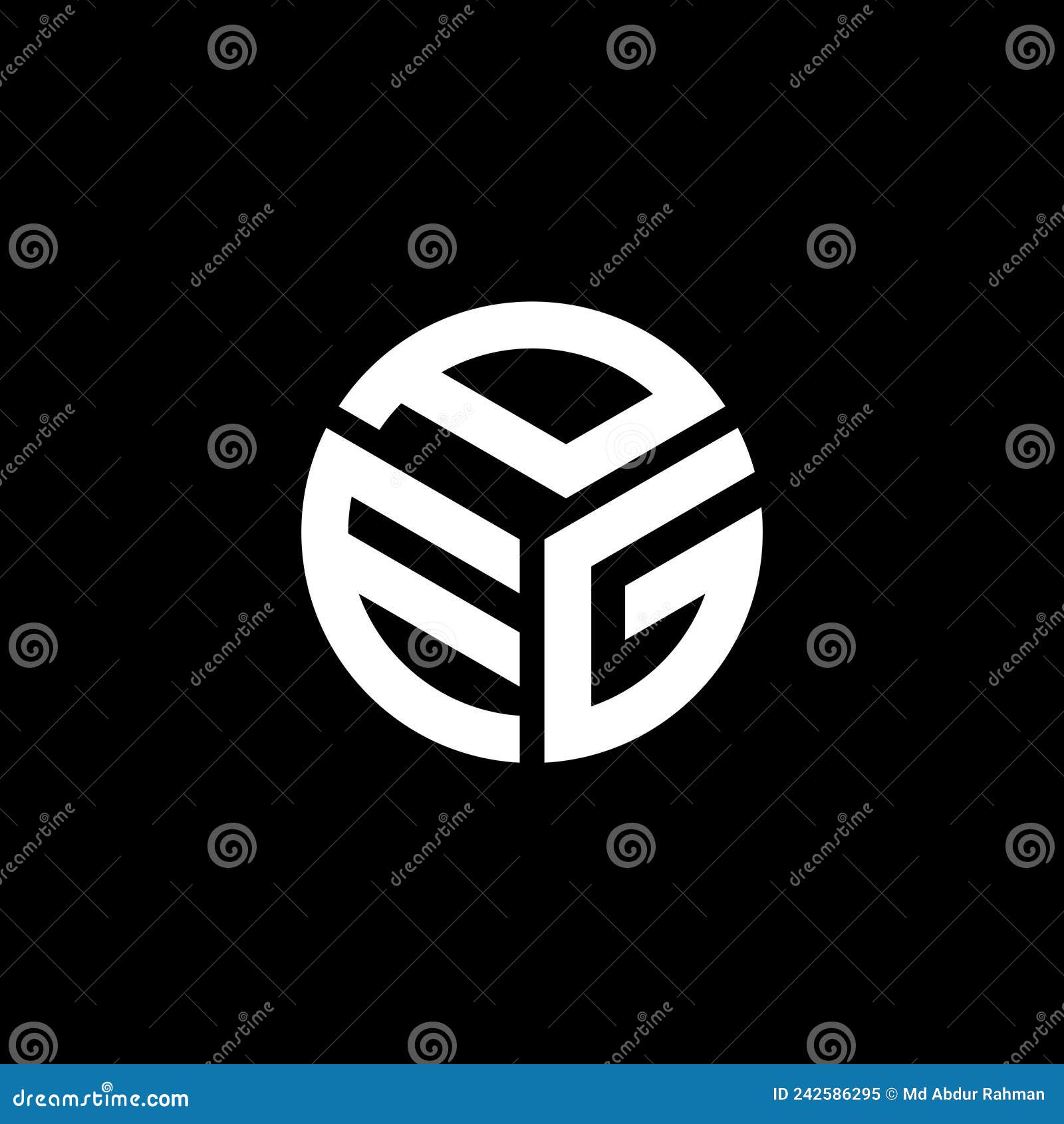 PEG Letter Logo Design on Black Background. PEG Creative Initials ...