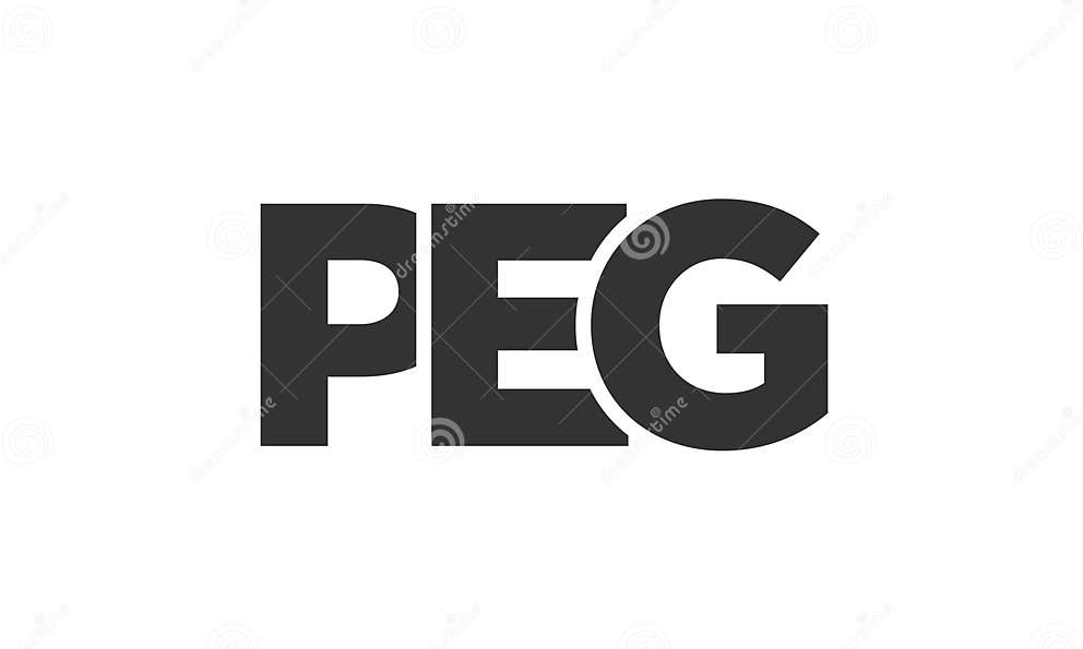 PEG Logo Design Template with Strong and Modern Bold Text. Initial ...