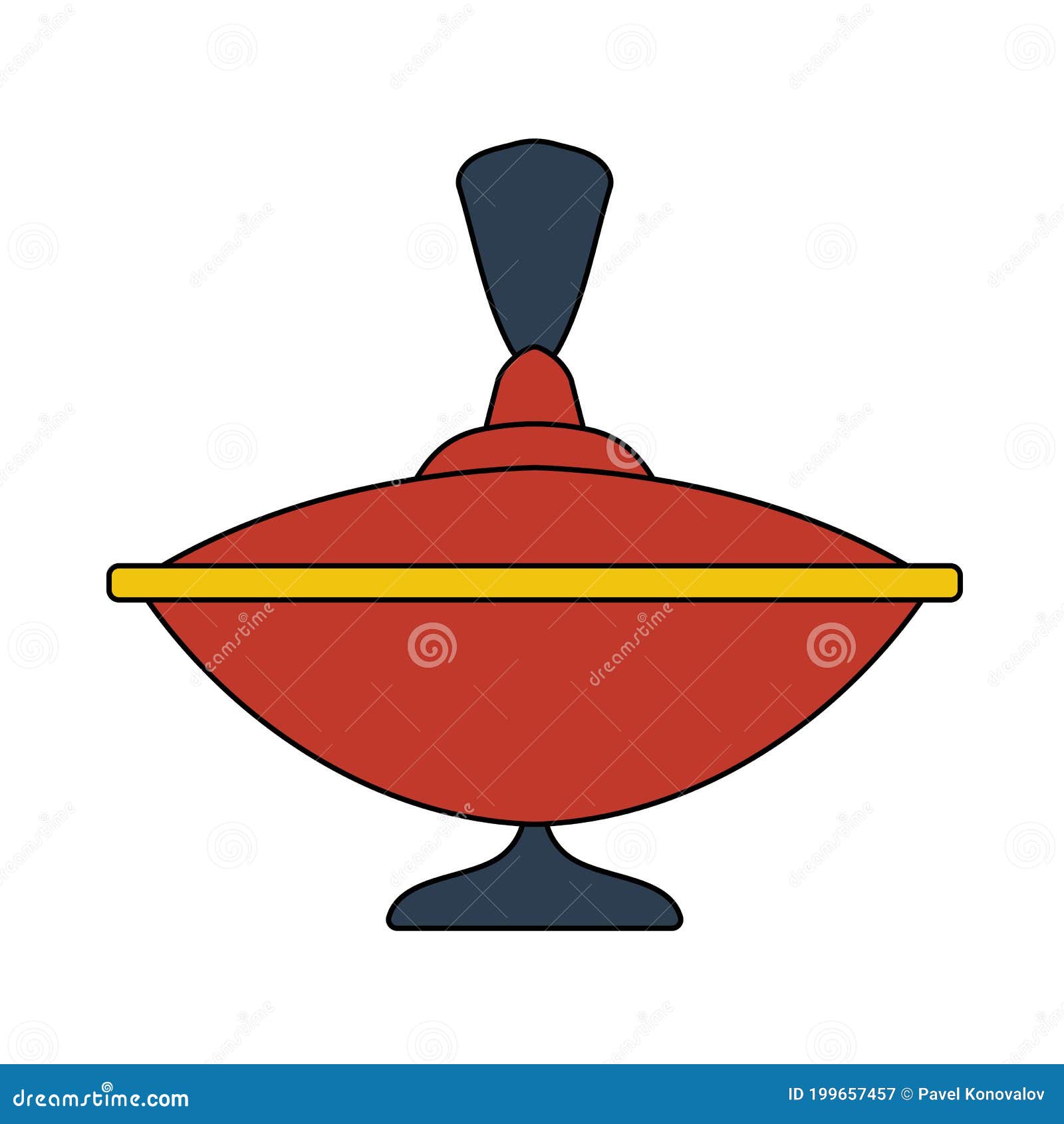 Peg-Top Icon stock vector. Illustration of thin, isolated - 199657457