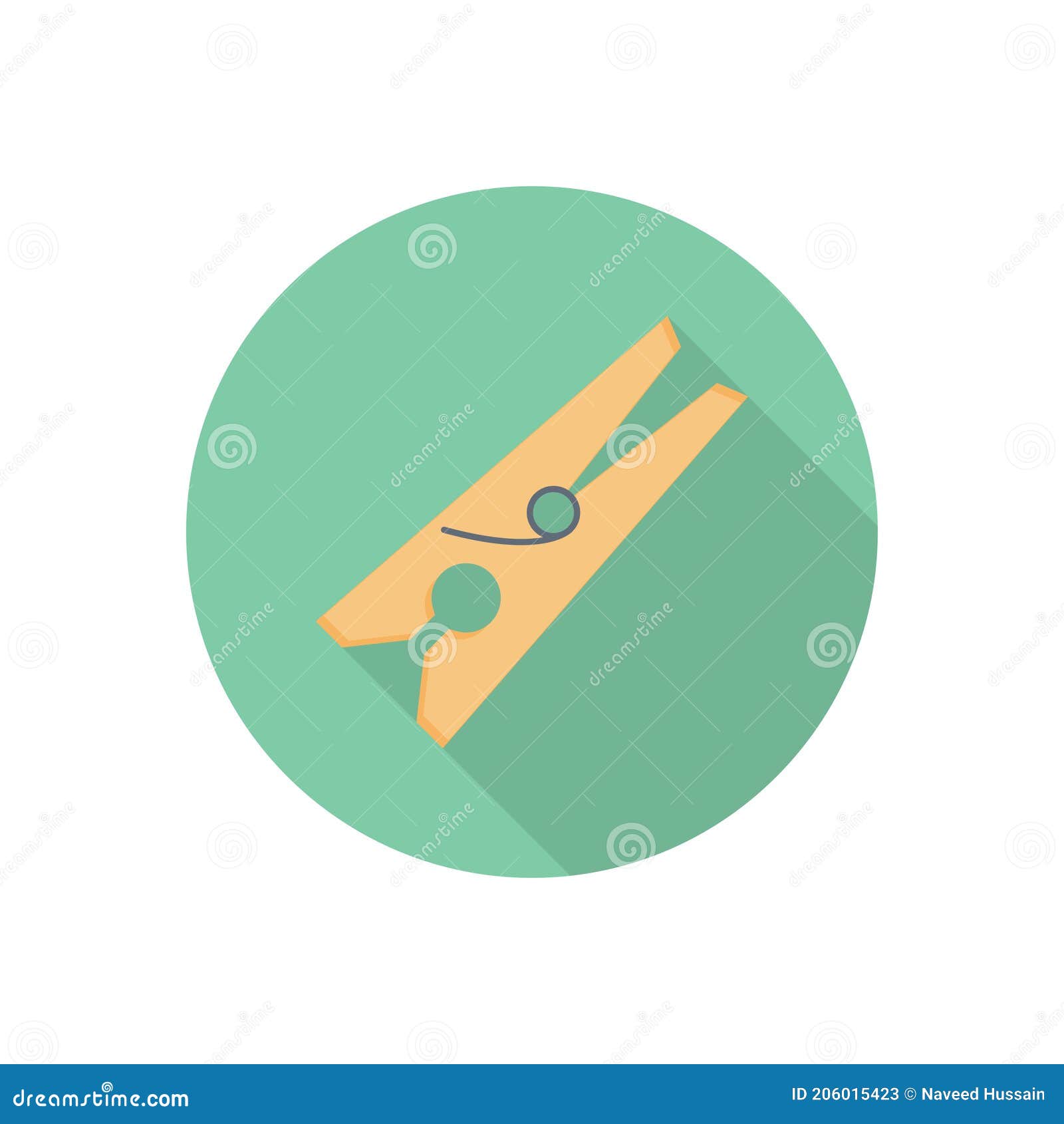 Peg Vector Flat Colour Icon Stock Vector - Illustration of clothes ...