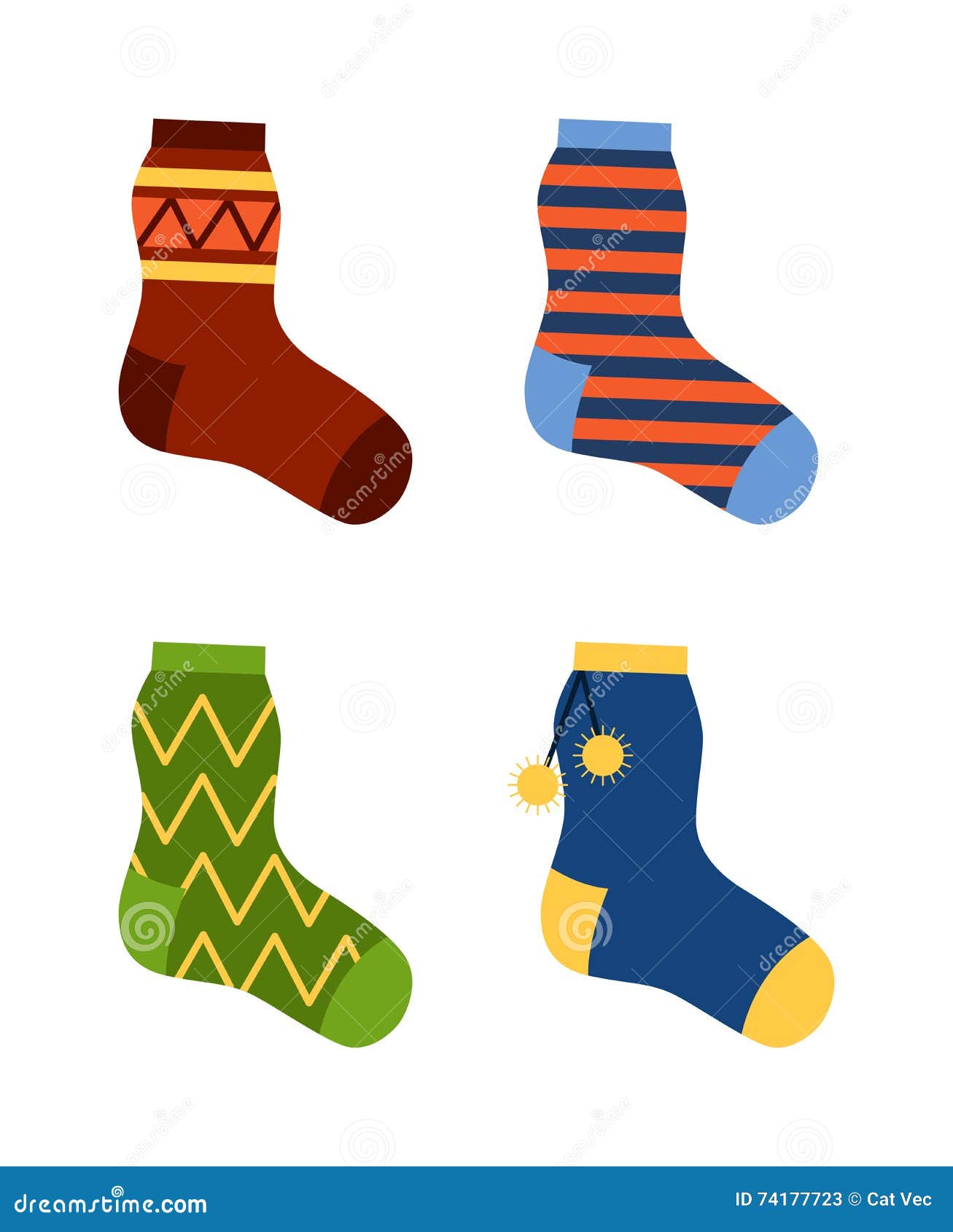 Pega el ejemplo stock de ilustración. Ilustración de calcetines - 74177723