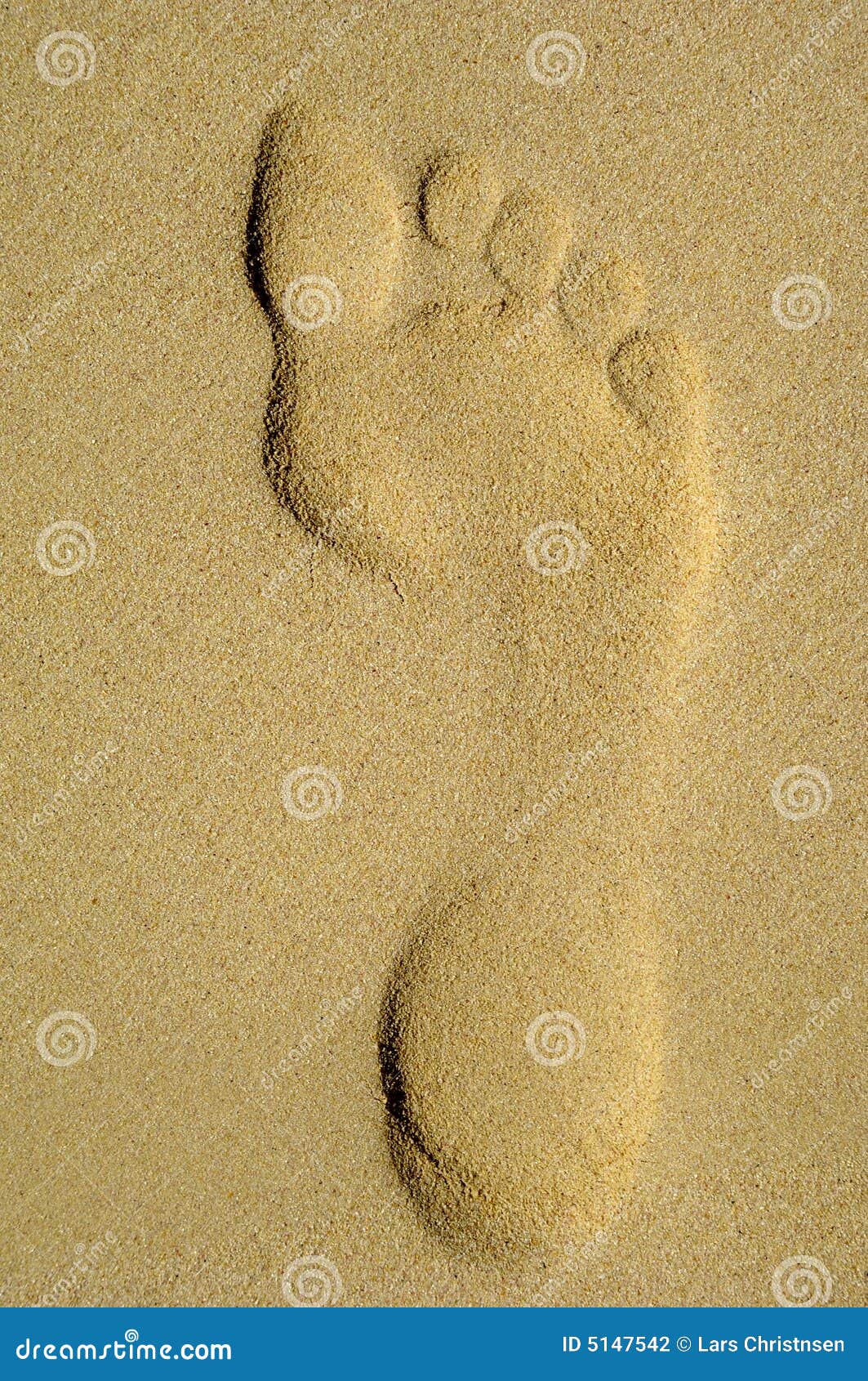 Pegada foto de stock. Imagem de duna, passos, humano, barefoot - 5147542