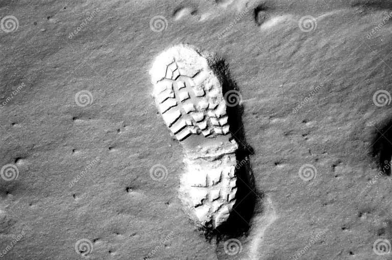 Pegada na lua imagem de stock. Imagem de aterrado, homem - 8934887