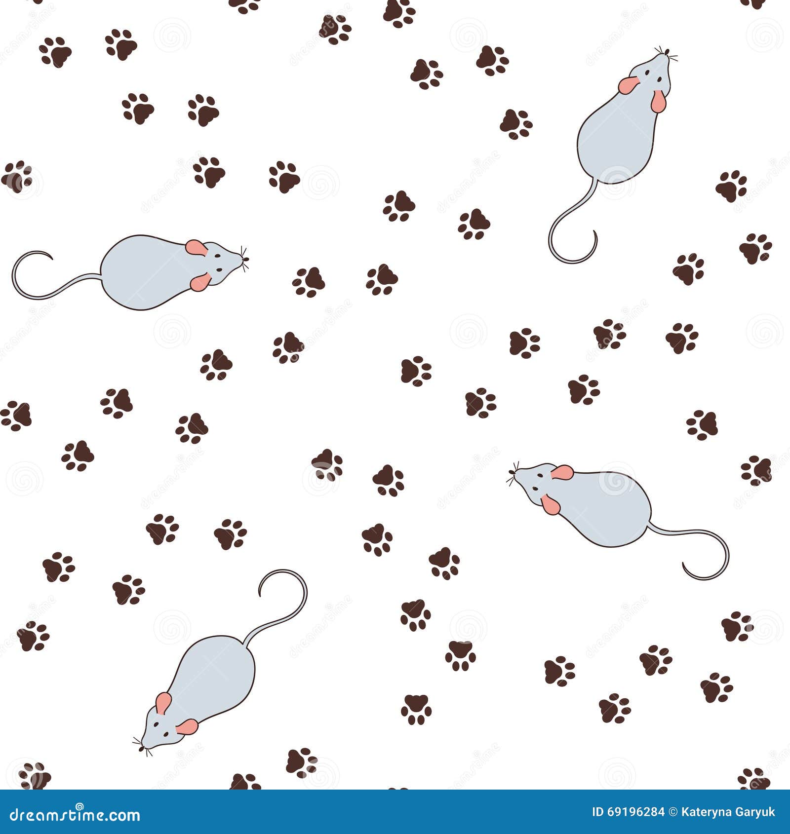 Pegadas Animais E Fundo Sem Emenda Dos Ratos Ilustração do Vetor ...