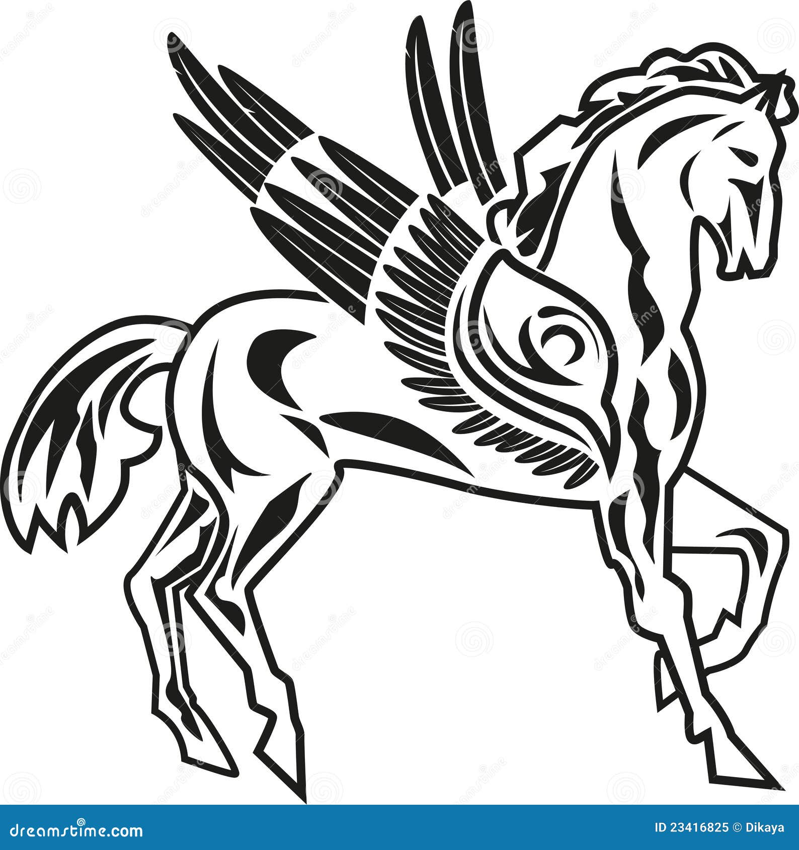 Pegasus stock vector. Illustration of sketch, illustrated - 23416825