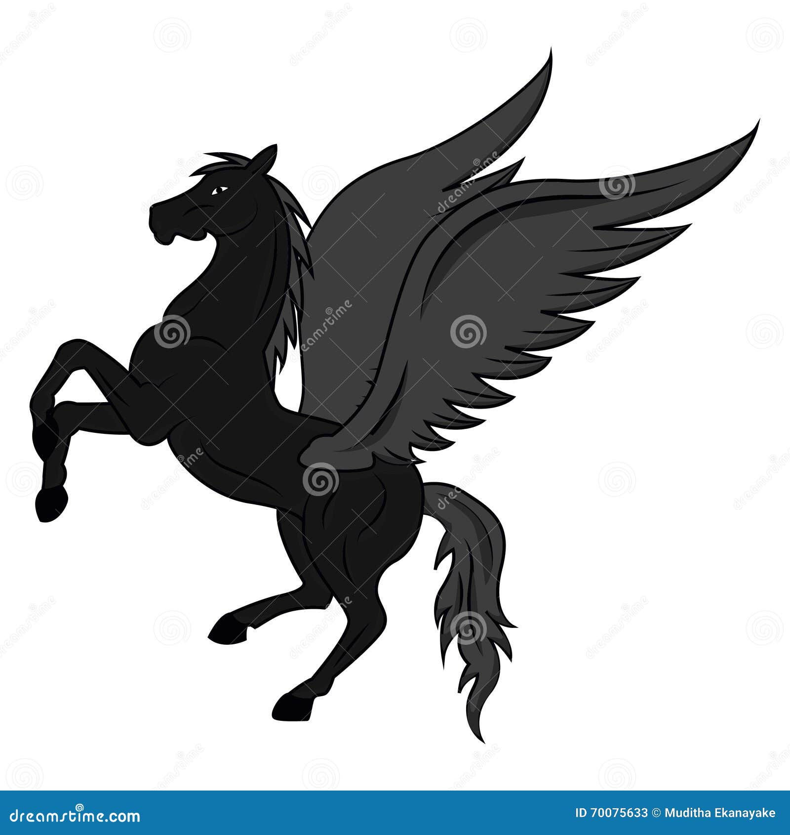 Pegasus stock vector. Illustration of white, winged, divine - 70075633