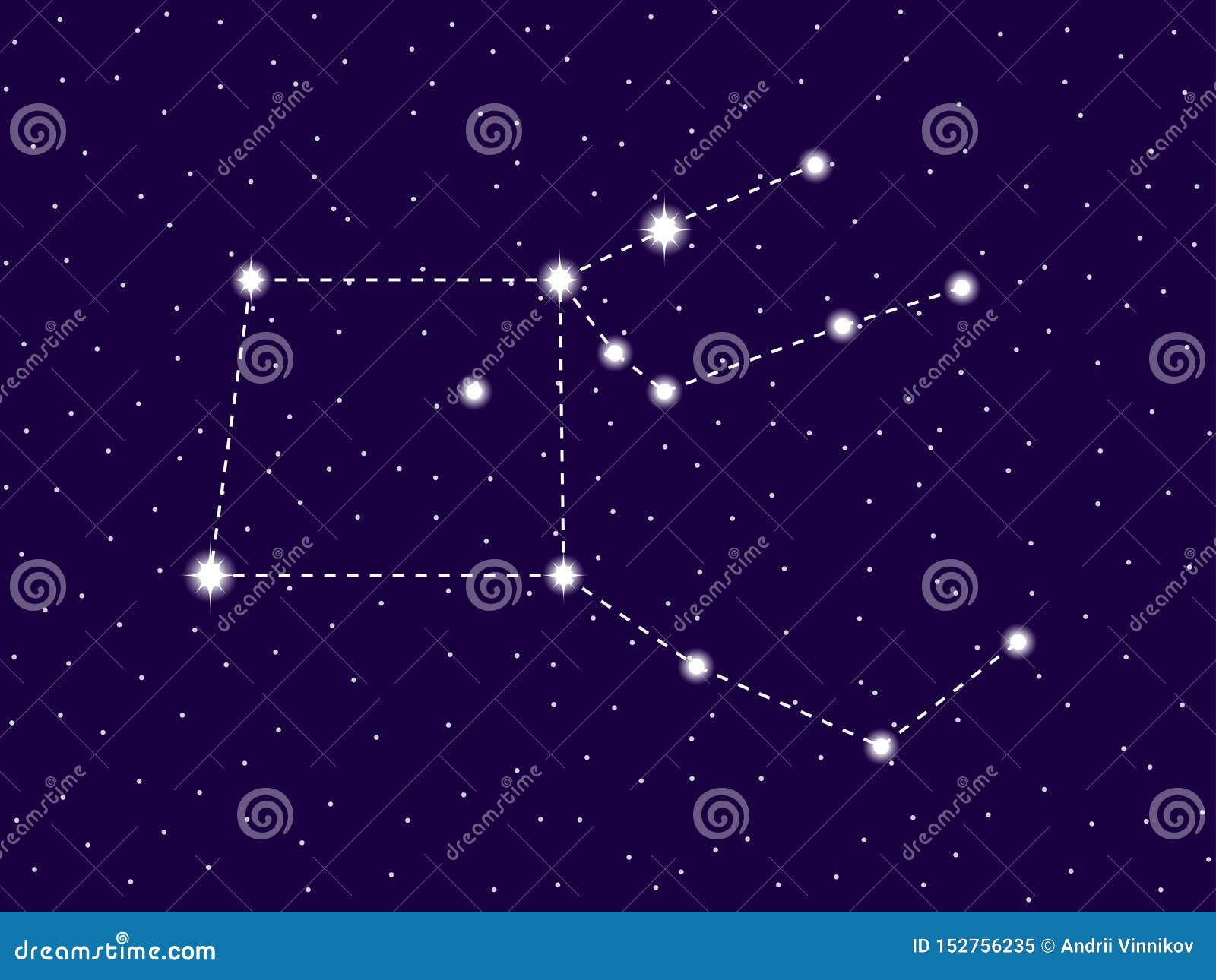 Pegasus Constellation. Starry Night Sky. Cluster Of Stars And Galaxies ...