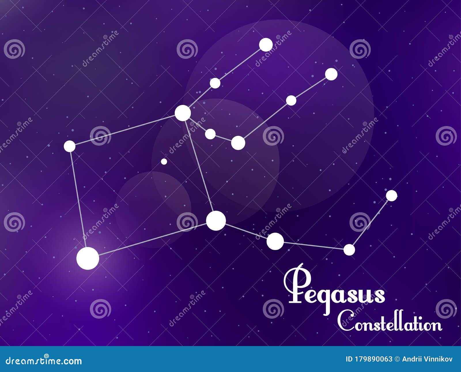 Pegasus Constellation. Starry Night Sky. Cluster Of Stars, Galaxy. Deep ...