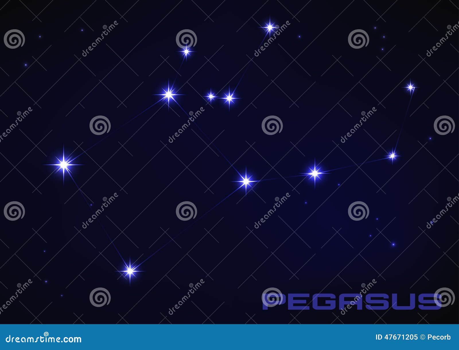 Pegasus Constellation. Starry Night Sky. Cluster Of Stars, Galaxy. Deep ...