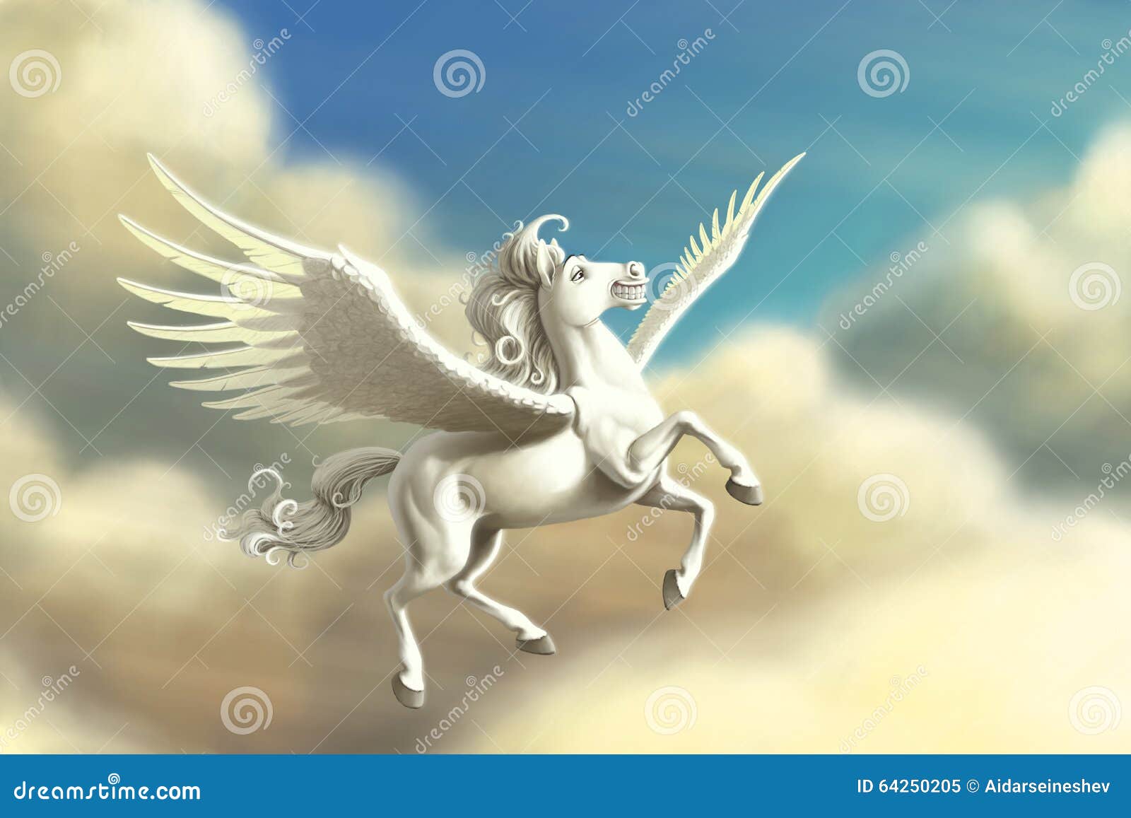 Pegasus stock illustration. Illustration of hoof, flying - 64250205