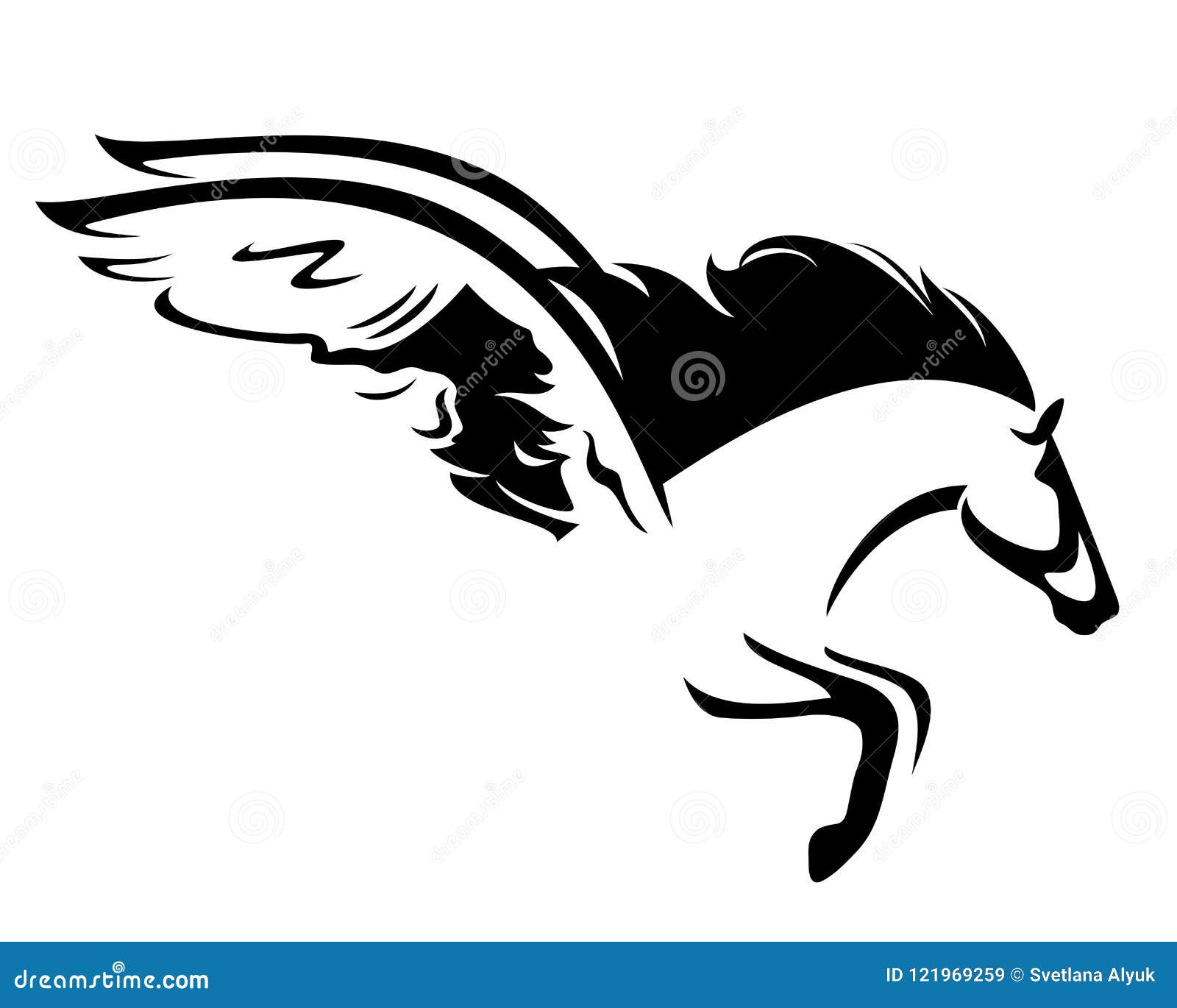 Pegasus Horse Black Vector Design Stock Vector - Illustration of wing ...