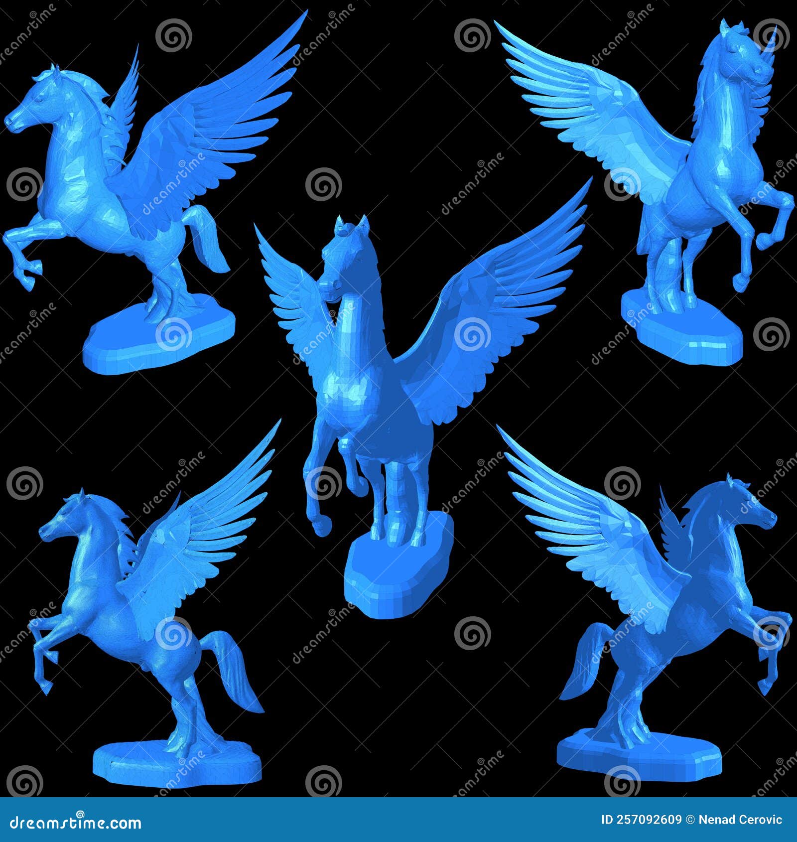 Pegasus Horse with Wings Vector. Illustration Isolated on Black ...