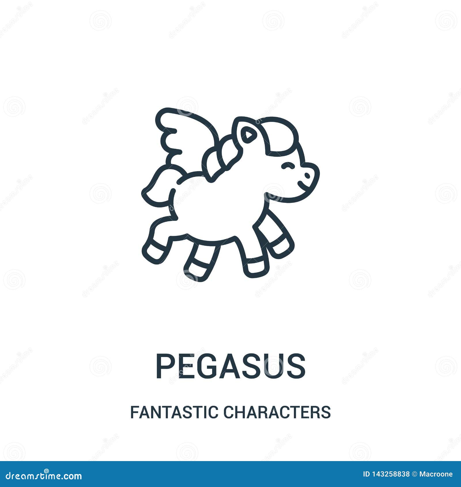 Pegasus Icon Vector from Fantastic Characters Collection. Thin Line ...