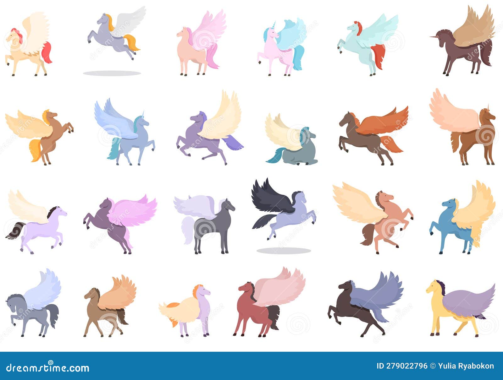 Blazon Pegasus Icon Cartoon Vector. Flying Tale Historical Wings ...