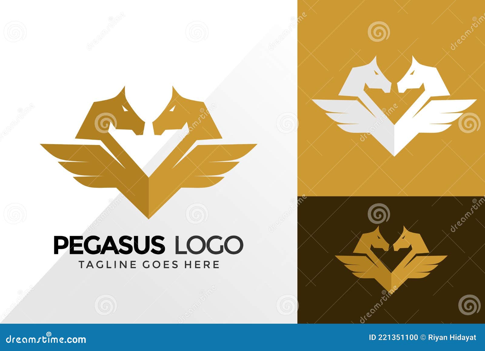 Pegasus Logo Design, Brand Identity Logos Designs Vector Illustration ...