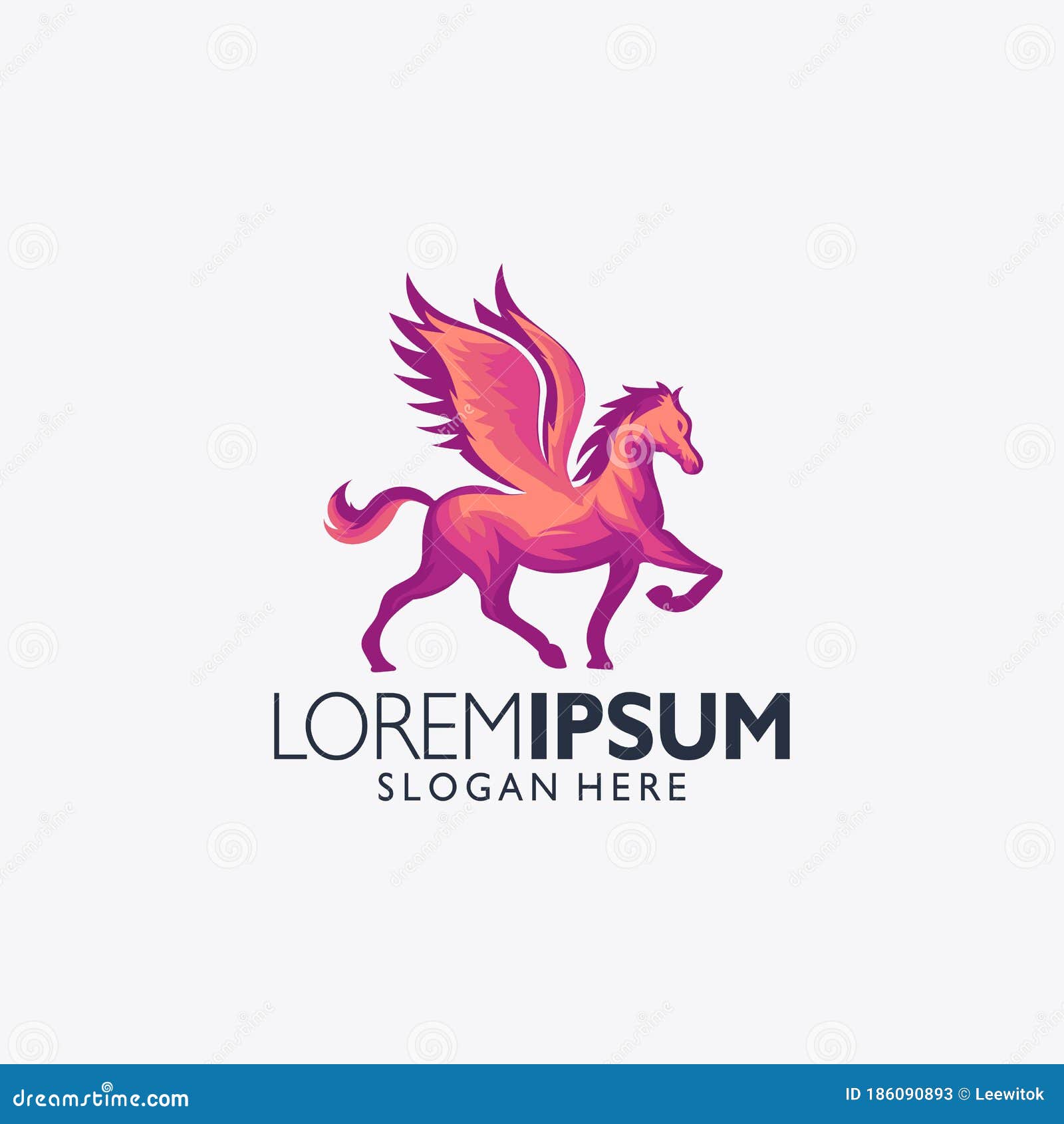 Pegasus Logo Vector Horse with Wing Design Concept Stock Vector ...